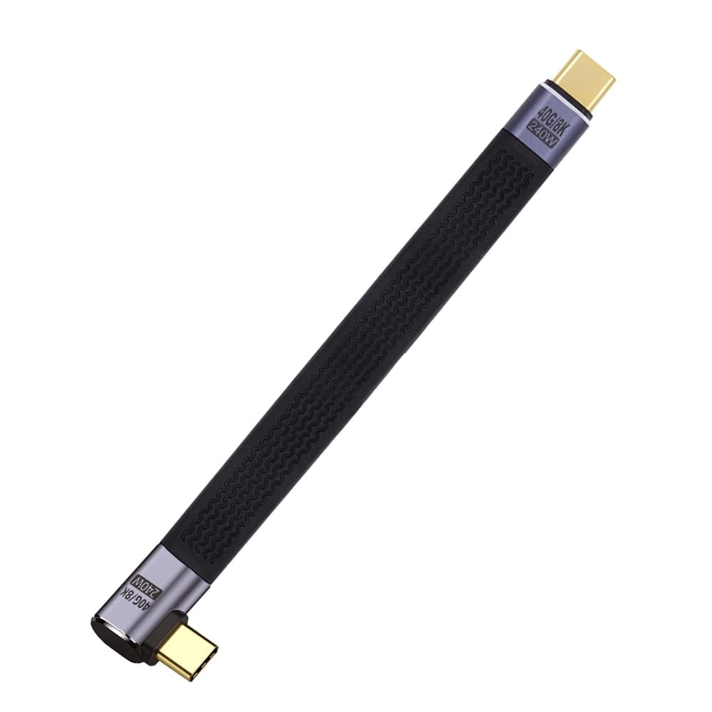 TRAHOO-8K Flat Slim FPC Data Cable 240W Type-C USB-C Male to Male Right ...
