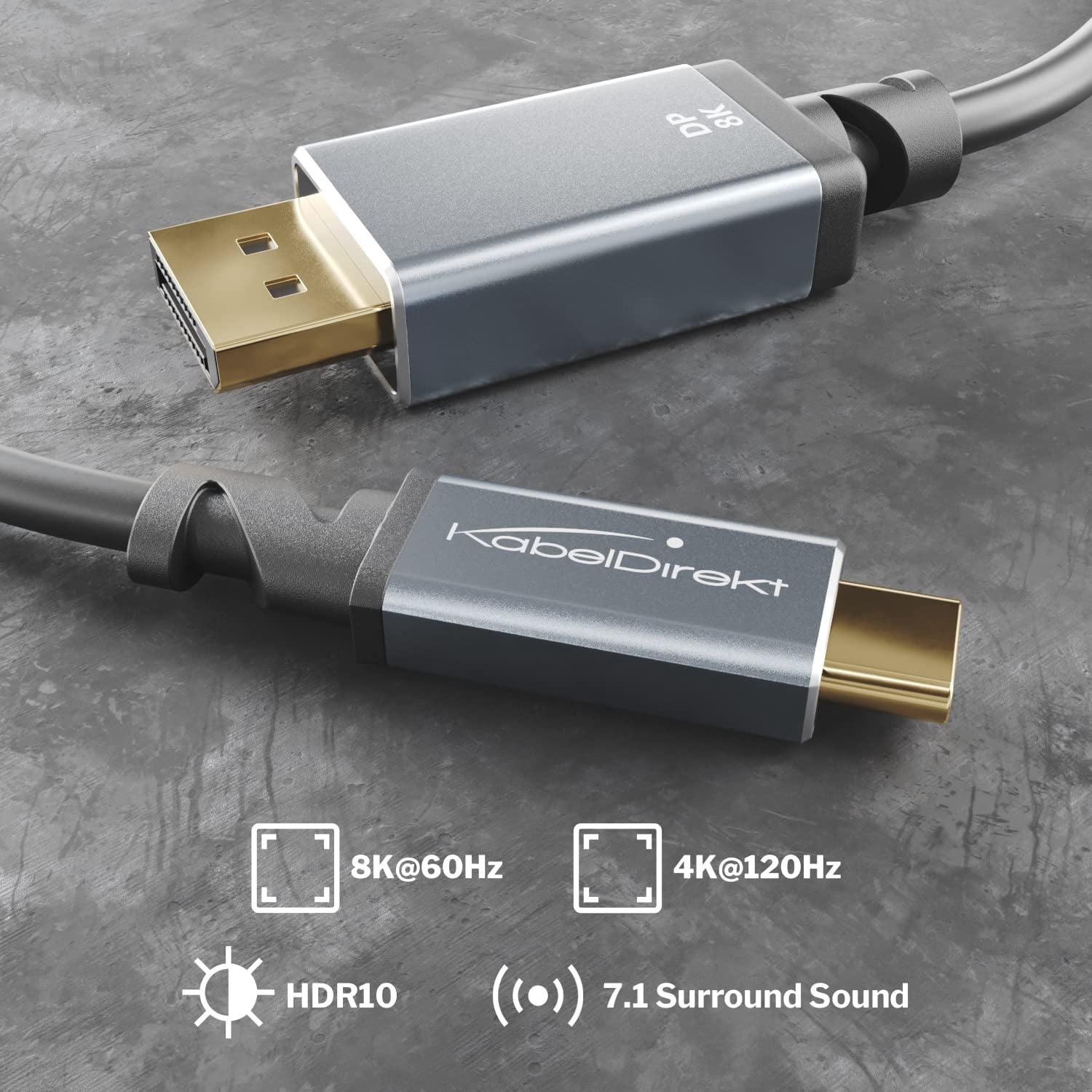 TRAHOO-8K USB C to DisplayPort 1.4 Adapter Cable with Break-Proof, Full ...