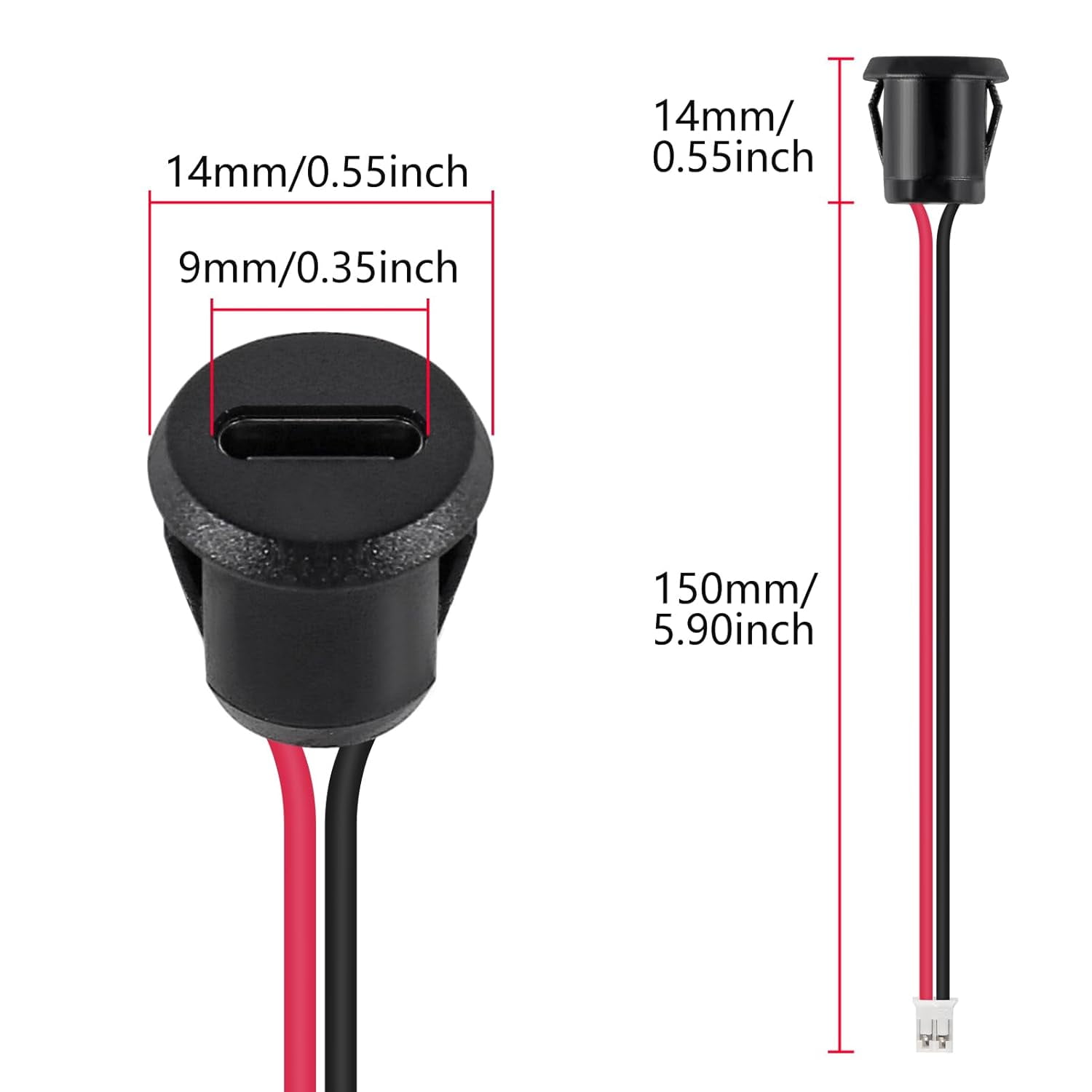 TRAHOO-8pcs Type-C Female Chassis 2P Direct Crimp USB Female Chassis C ...