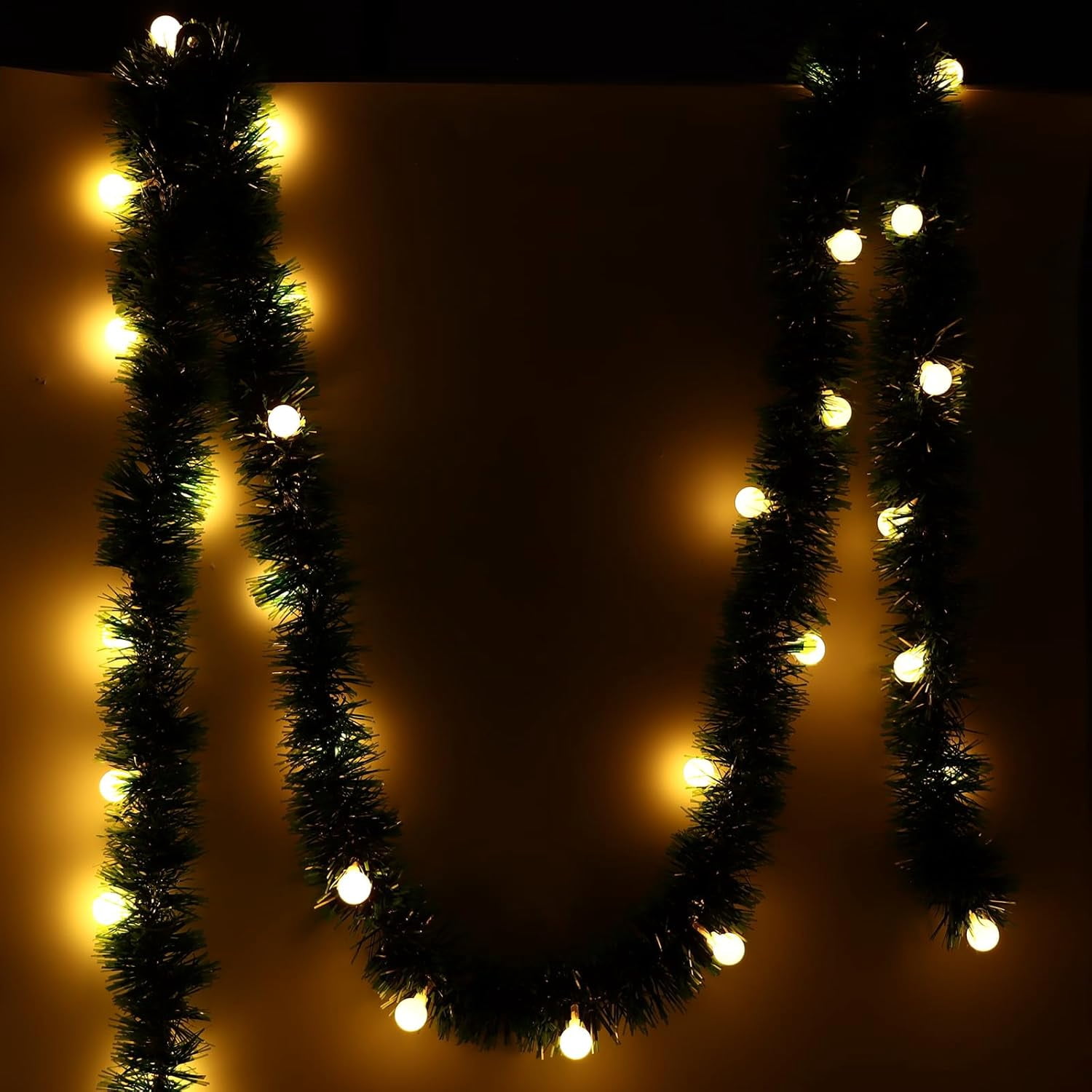 TRAHOO-9.84ft 30LED Fairy Leaf String Lights, Battery Powered Warm ...