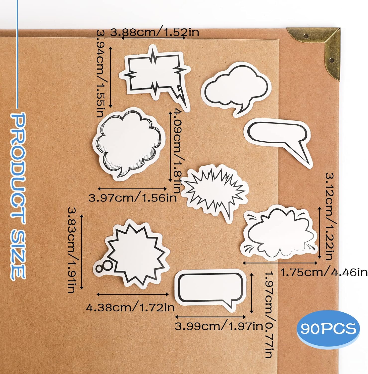 TRAHOO-90 Pcs Thought Cloud Sticker Notes Talking Bubble Shaped Sticky ...