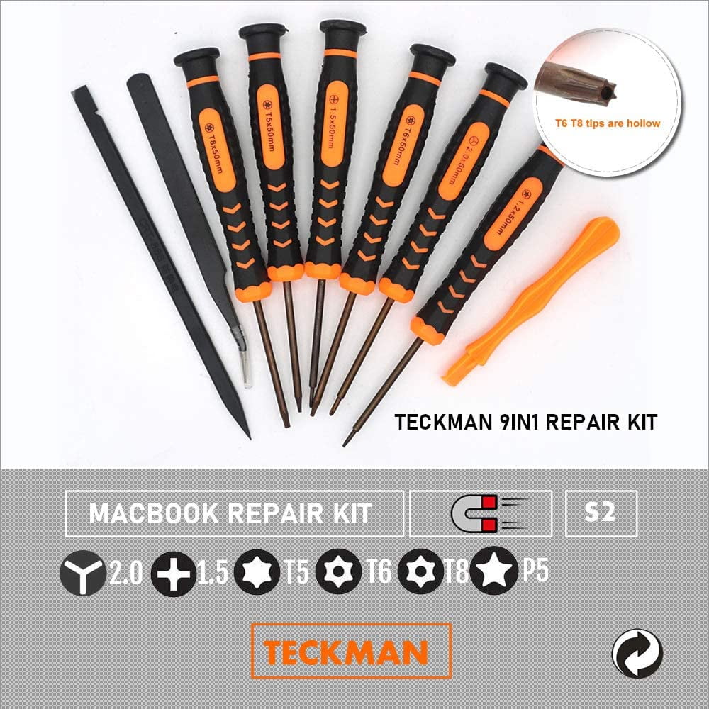 TRAHOO-9in1 Macbook Repair Kit with T5 T6 T8 Torx Screwdriver,P5 ...