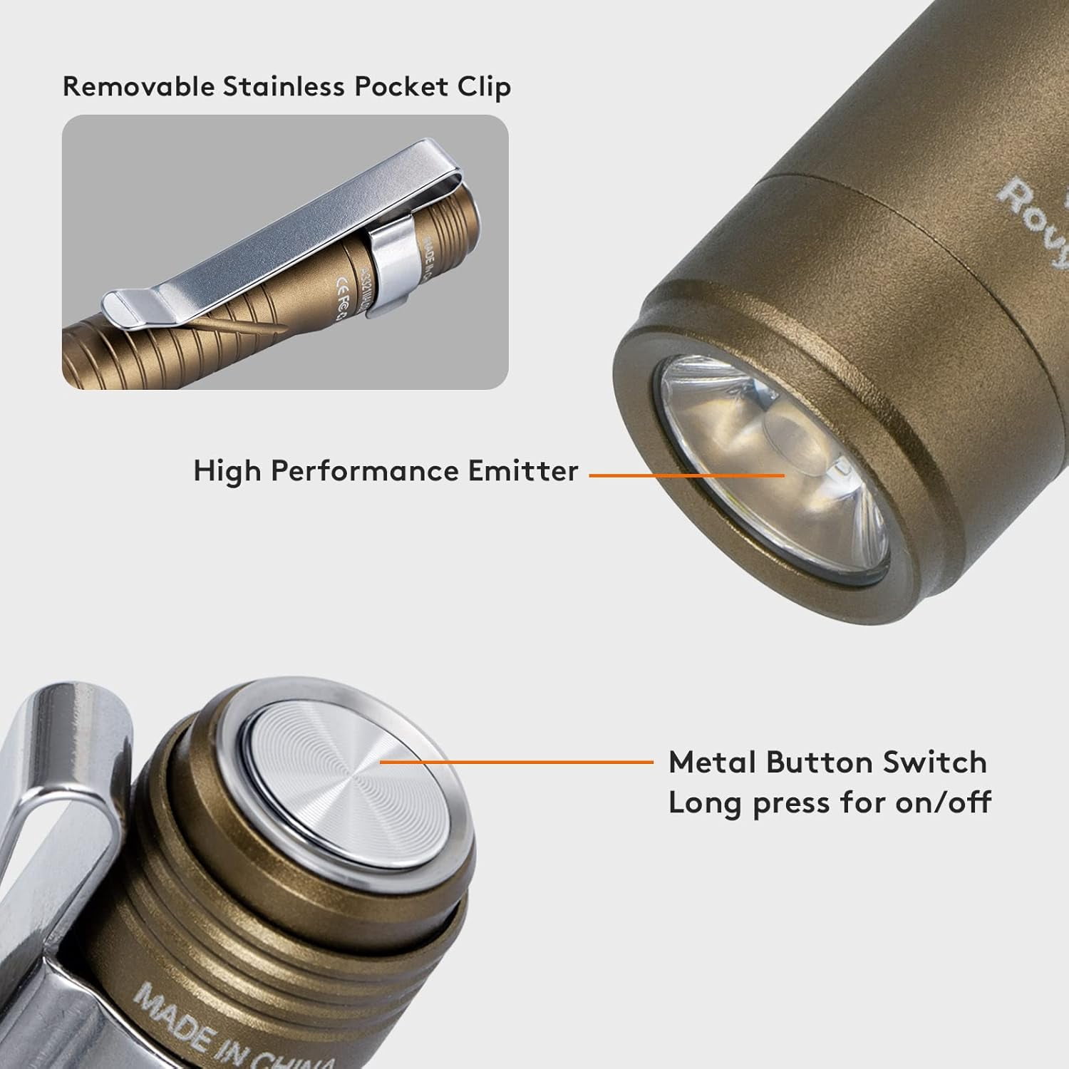 TRAHOO-A33 200 Lumen Pocket Flashlight, USB C Rechargeable Pen Flashlight with Built-in 600mAh ...