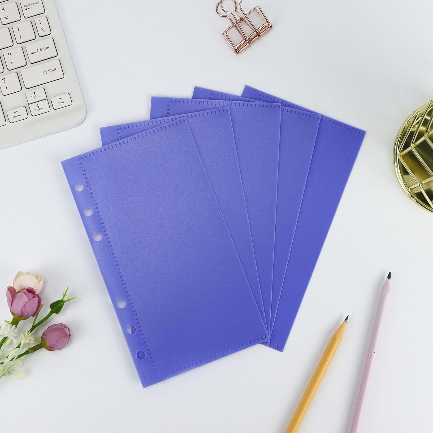 TRAHOO-A6 Blue Cash Envelope, 2 Sets 6 Hole Budget Loose Leaf Binder Pockets Index Envelopes for ...