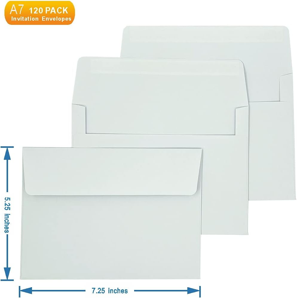 TRAHOO-A7 Invitation envelopes （120 PCS 5.25x7.25 in） - windowless ...
