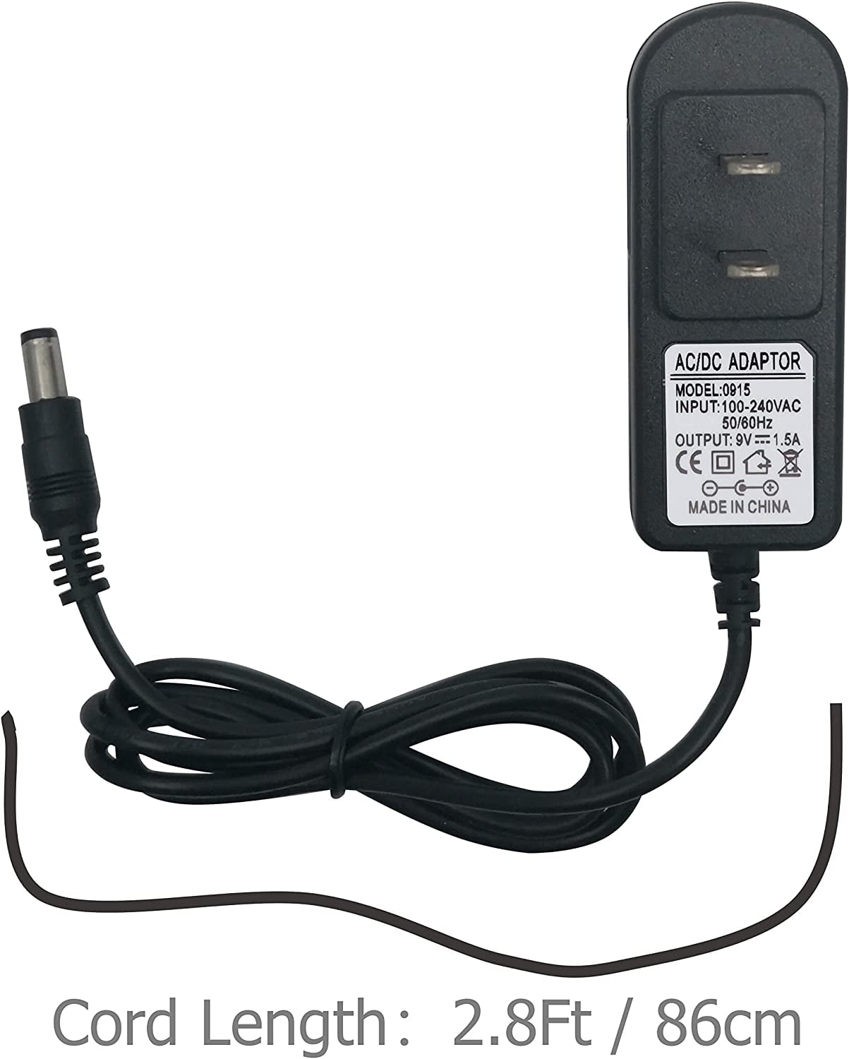 TRAHOO-AC to DC 9V 1.5A Power Supply Adapter with 5.5mm x 2.1mm ...