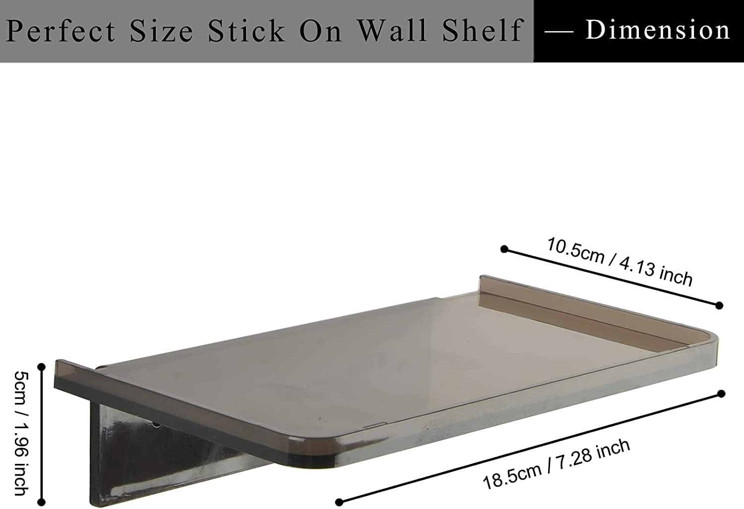TRAHOO-Acrylic Floating Wall Shelves - Small Stick-on Wall Mounted ...