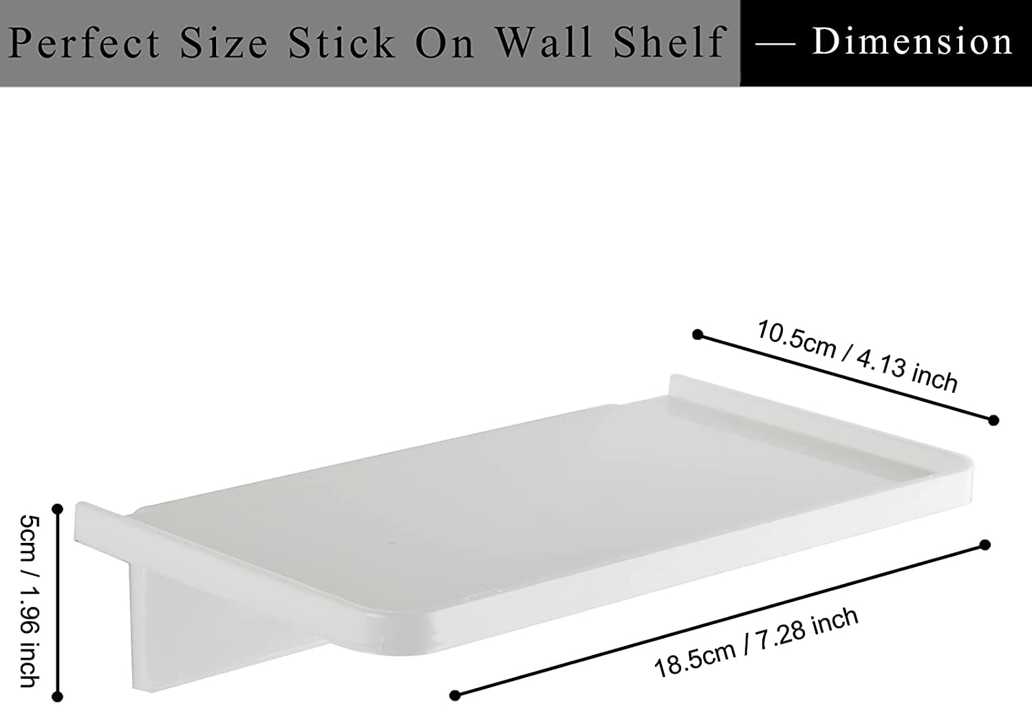 TRAHOO-Acrylic Floating Wall Shelves - Small Stick-on Wall Mounted ...