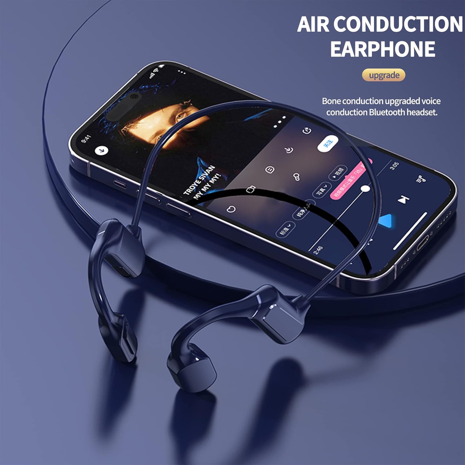 TRAHOO-Air Conduction Bluetooth Headphones, Open Ear Wireless Sports ...