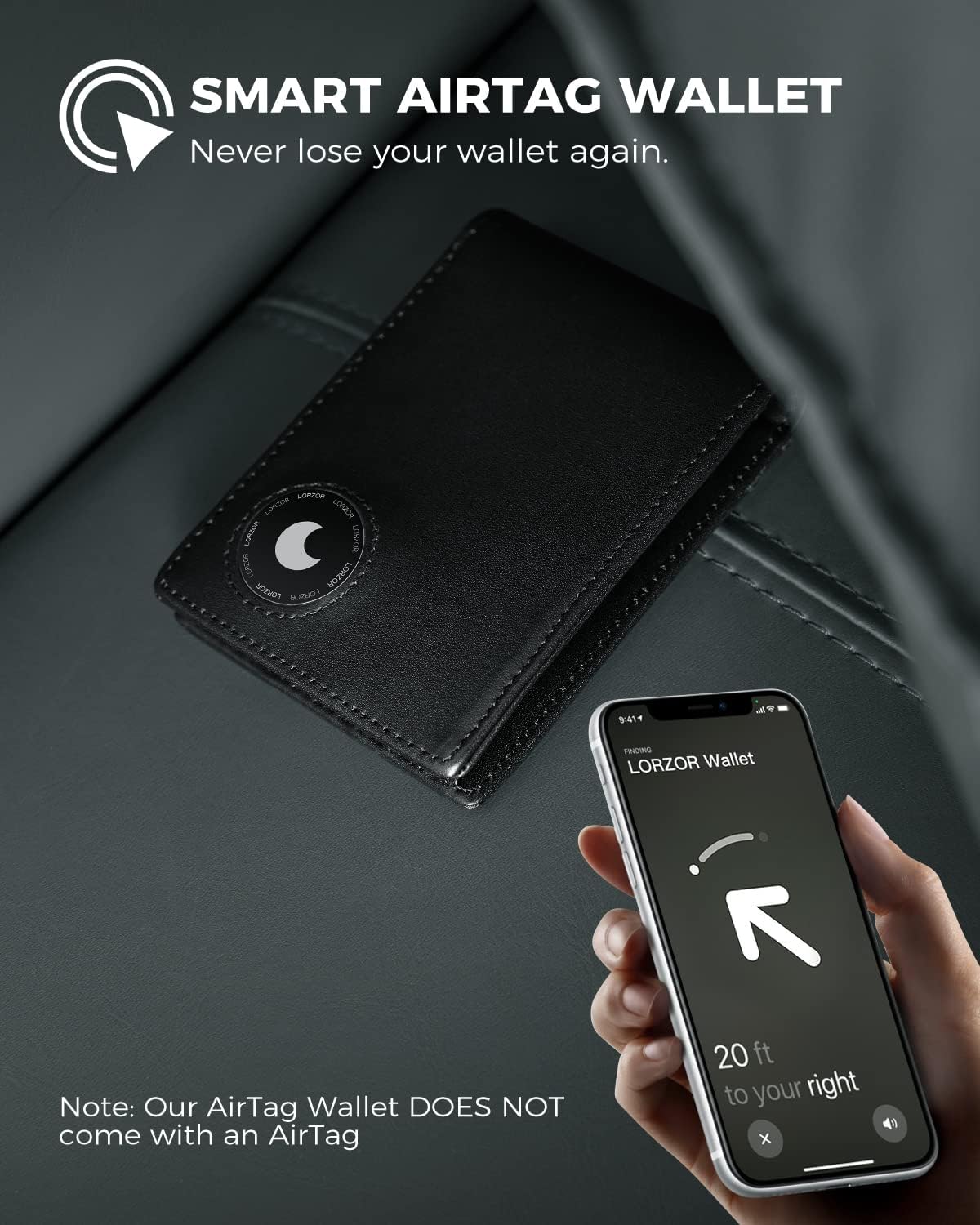 TRAHOO-AirTag Wallet - Bifold Genuine Leather Mens Minimalist Wallet ...