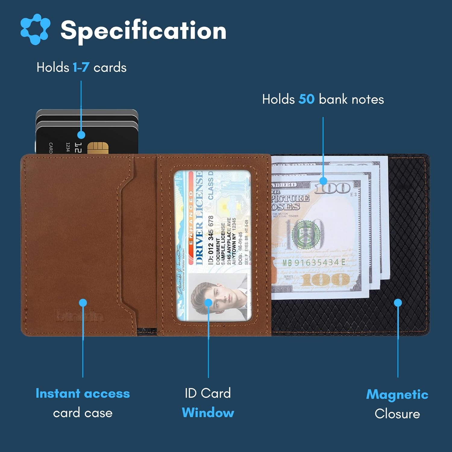 TRAHOO-AirTag Wallet Card Holder for Men, Smart Wallet Compatible with ...