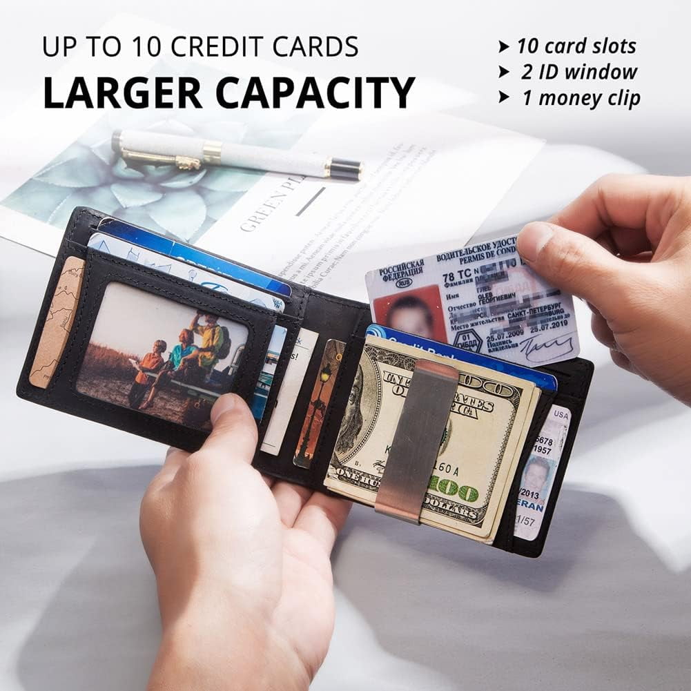 TRAHOO-Airtag Wallet Men, Wallet for Men with Airtag Holder, Genuine ...