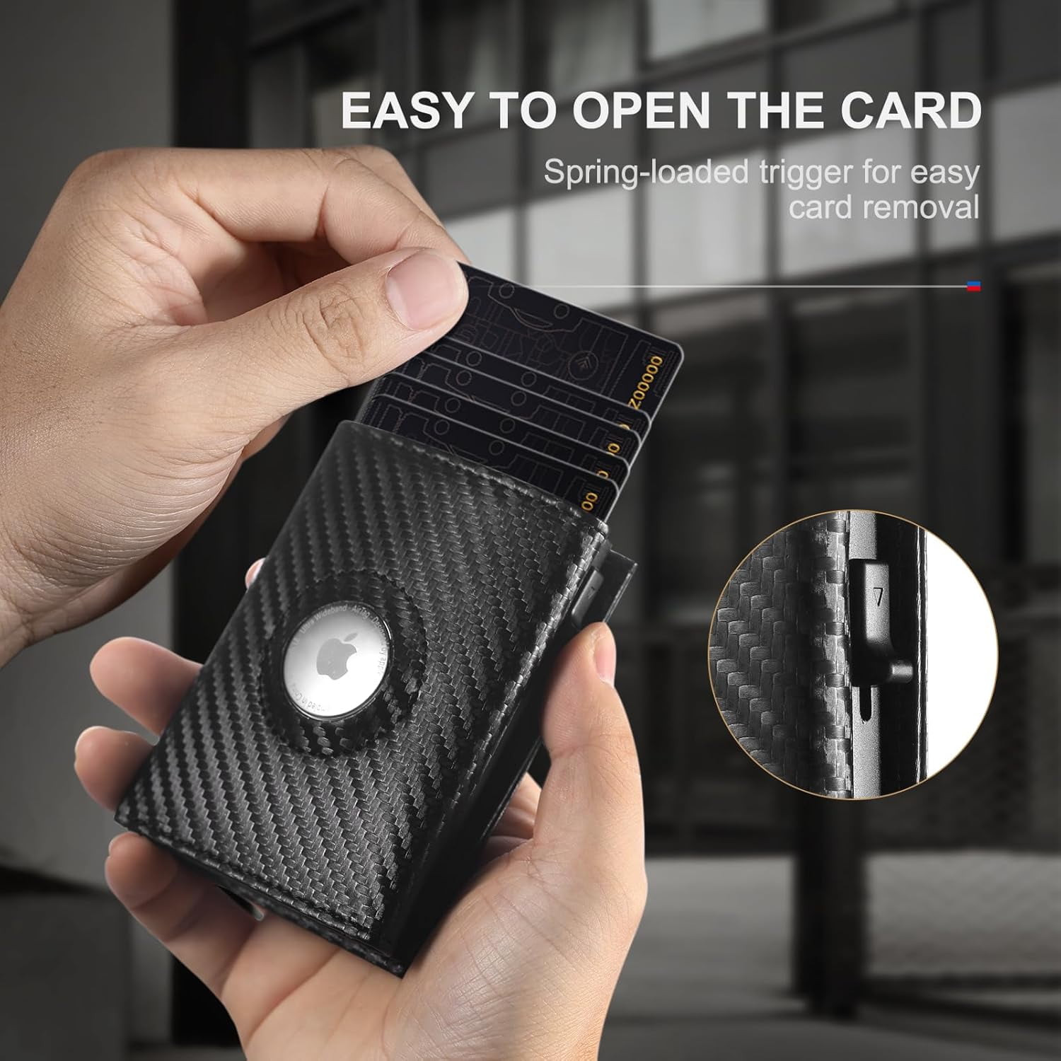 TRAHOO-Airtag Wallet, Men Wallet with Coin Compartment RFID Protection ...