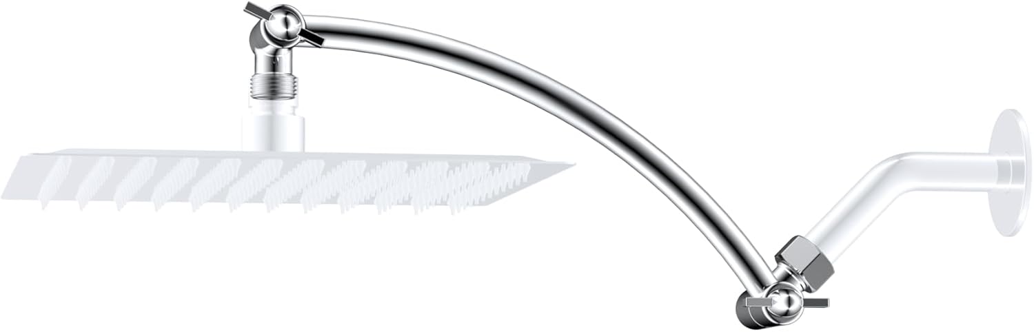 TRAHOO-All Metal 10'' Shower Head Extension Arm Solid Brass Flexible ...