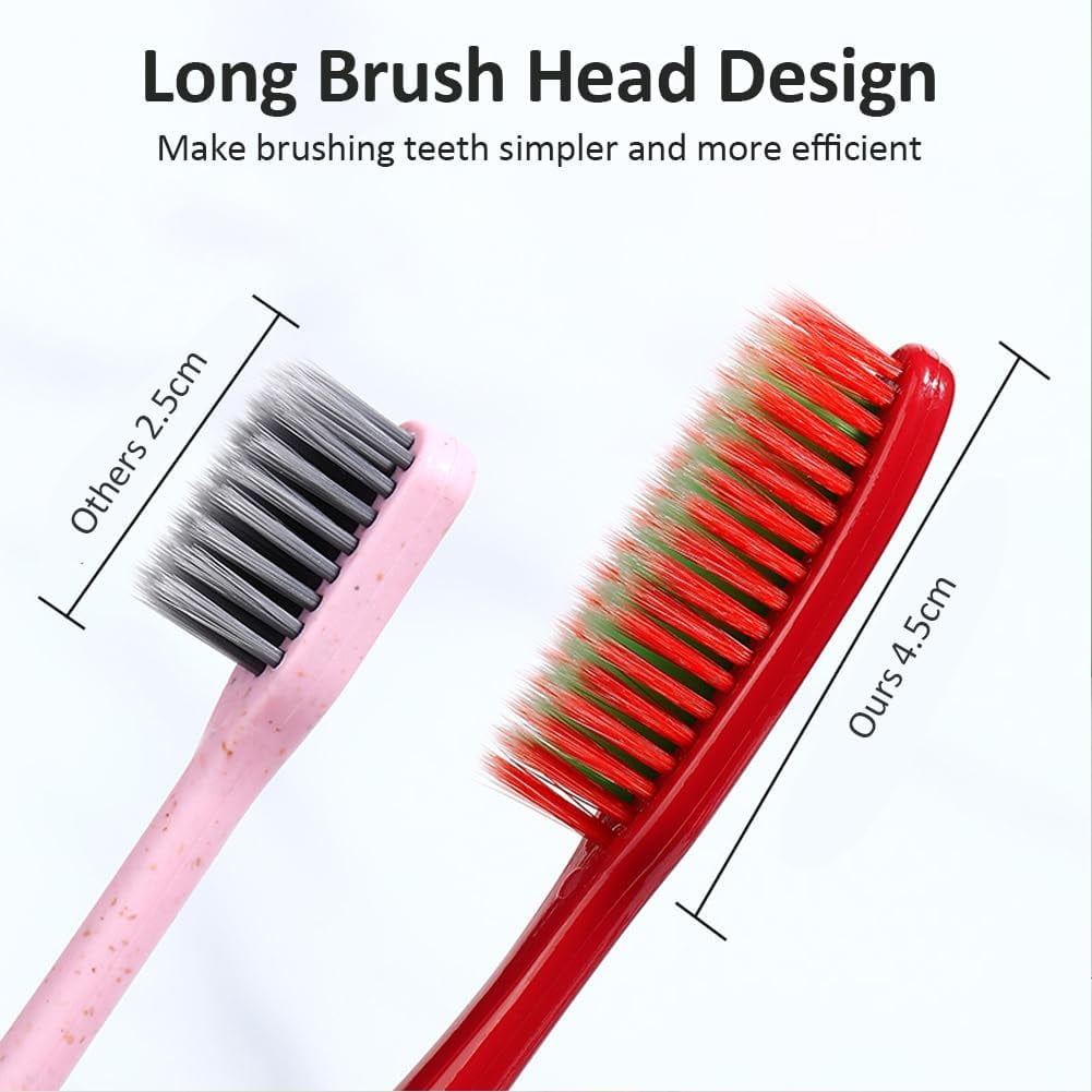 TRAHOO-Big Head Manual Toothbrush - 5 Pack, Ultra Soft Bristle ...