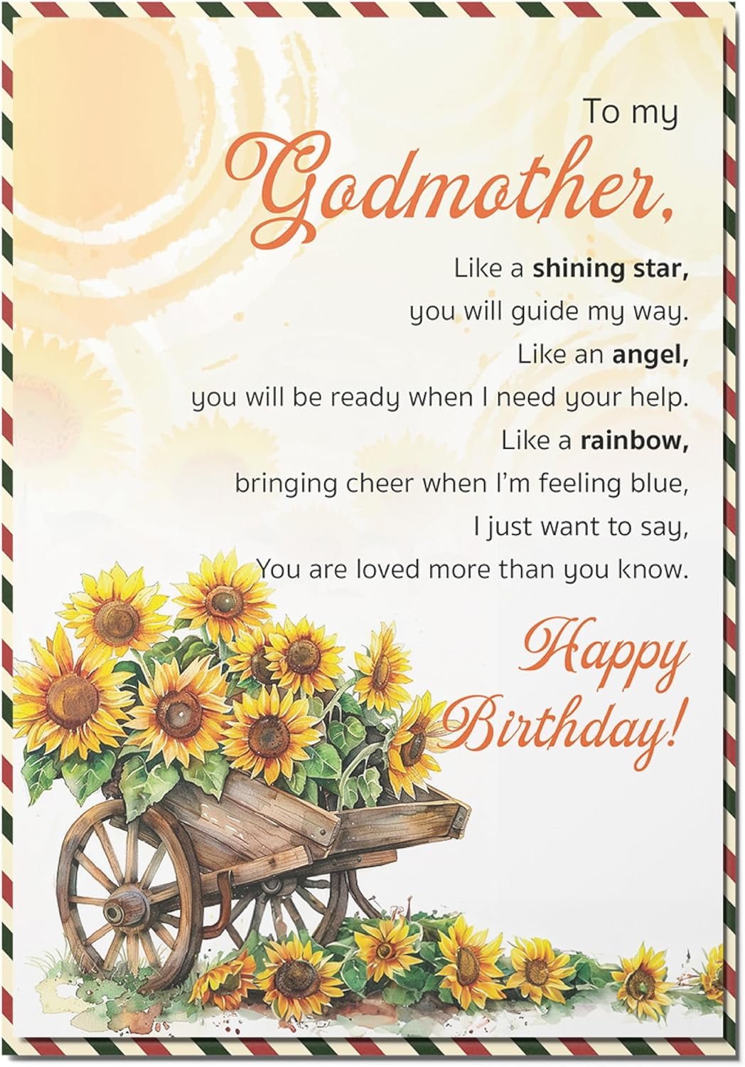 TRAHOO-Birthday Card for Godmother, Happy Birthday Wishes for Godmother Greeting Card with ...
