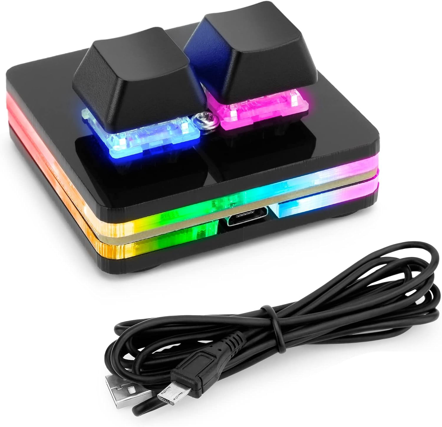 TRAHOO-Black 2-Key OSU Hot Swap Game Keyboards USB Wired RGB Mechanical ...