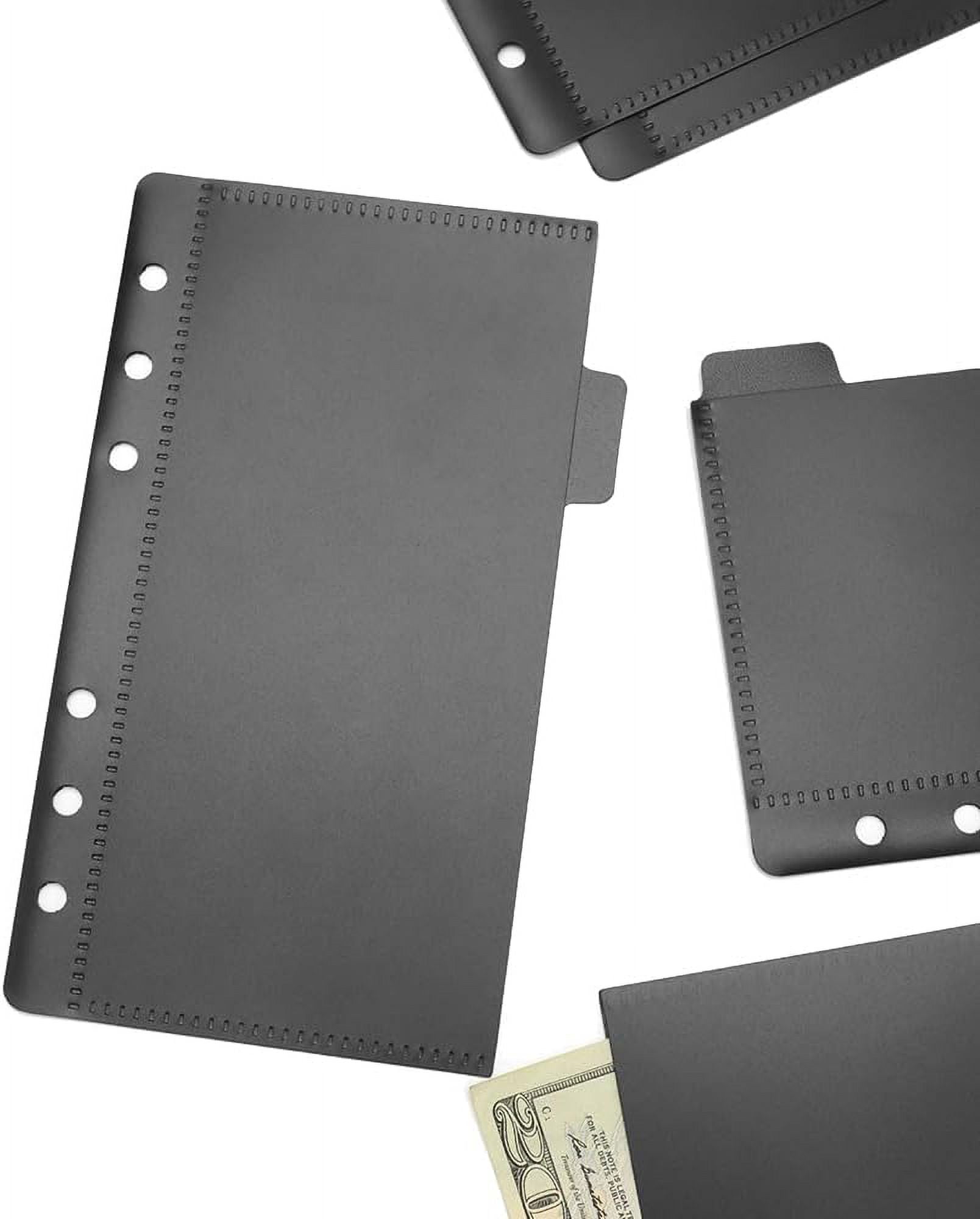 TRAHOO-Black A6 Cash Envelopes, 12pcs Zippless Budget Binder Pocket with Index Divider and 2pcs ...