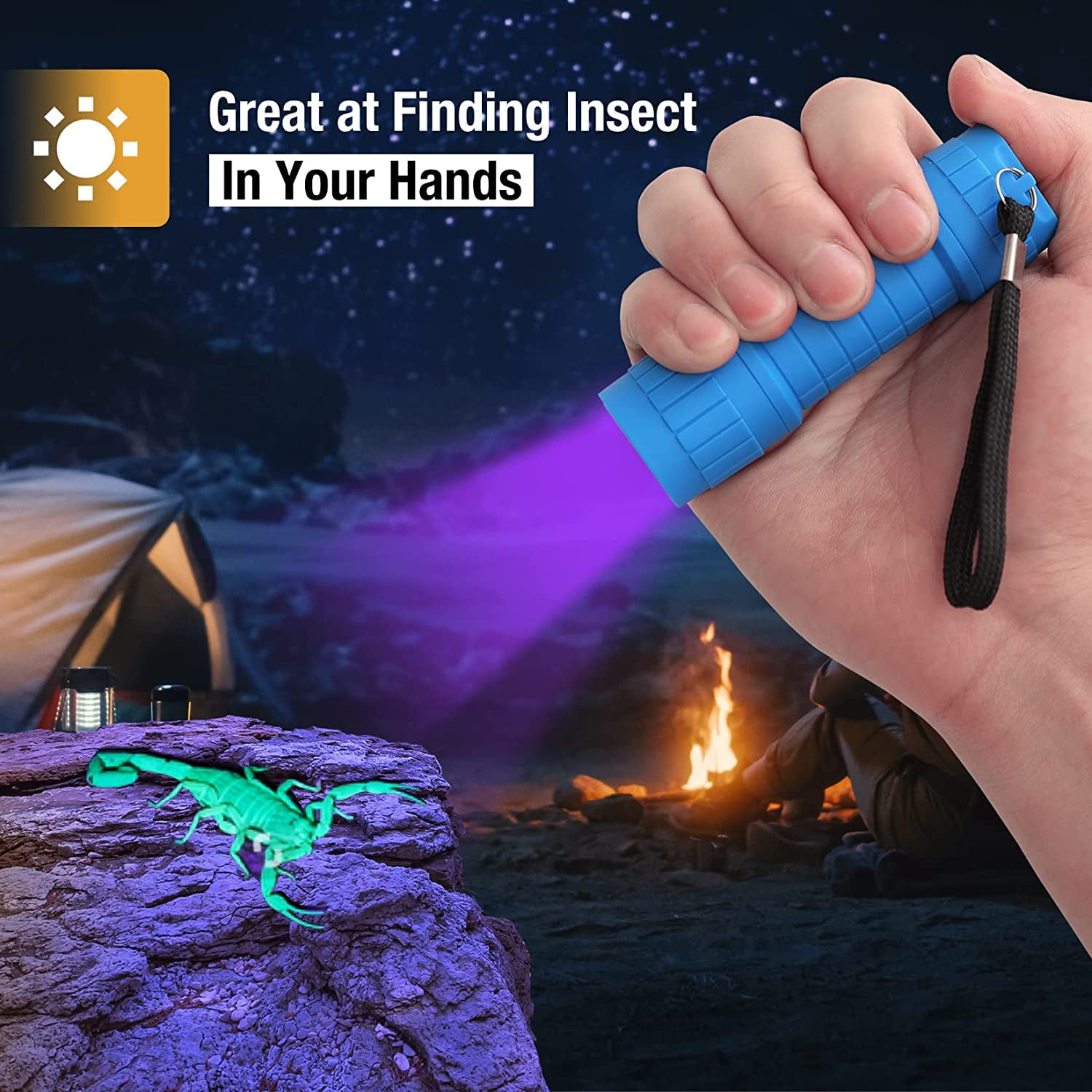 TRAHOO-Black Light Flashlight, UV Mini Flashlight, 9-Led 395nm Detector ...