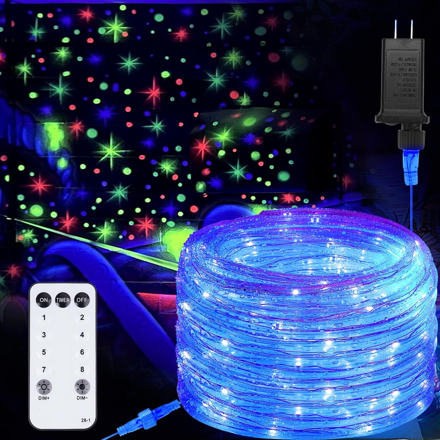 TRAHOO-Black Light Rope Lights Connectable, 50ft Outdoor UV Light Strip ...