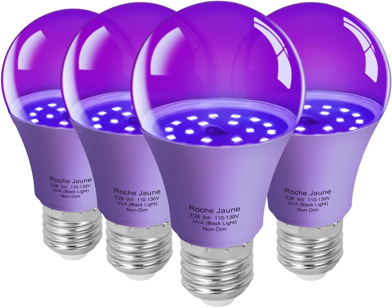 TRAHOO-Black Lights Bulbs, LED Fluorescent Light Bulb A19 Blacklight 9W ...