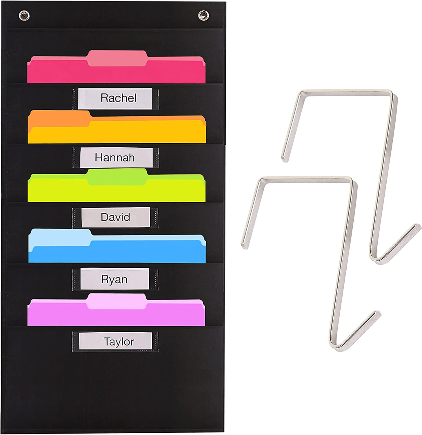 TRAHOO-Black Pocket Chart for Classroom - 5 Pocket Storage Pocket ...
