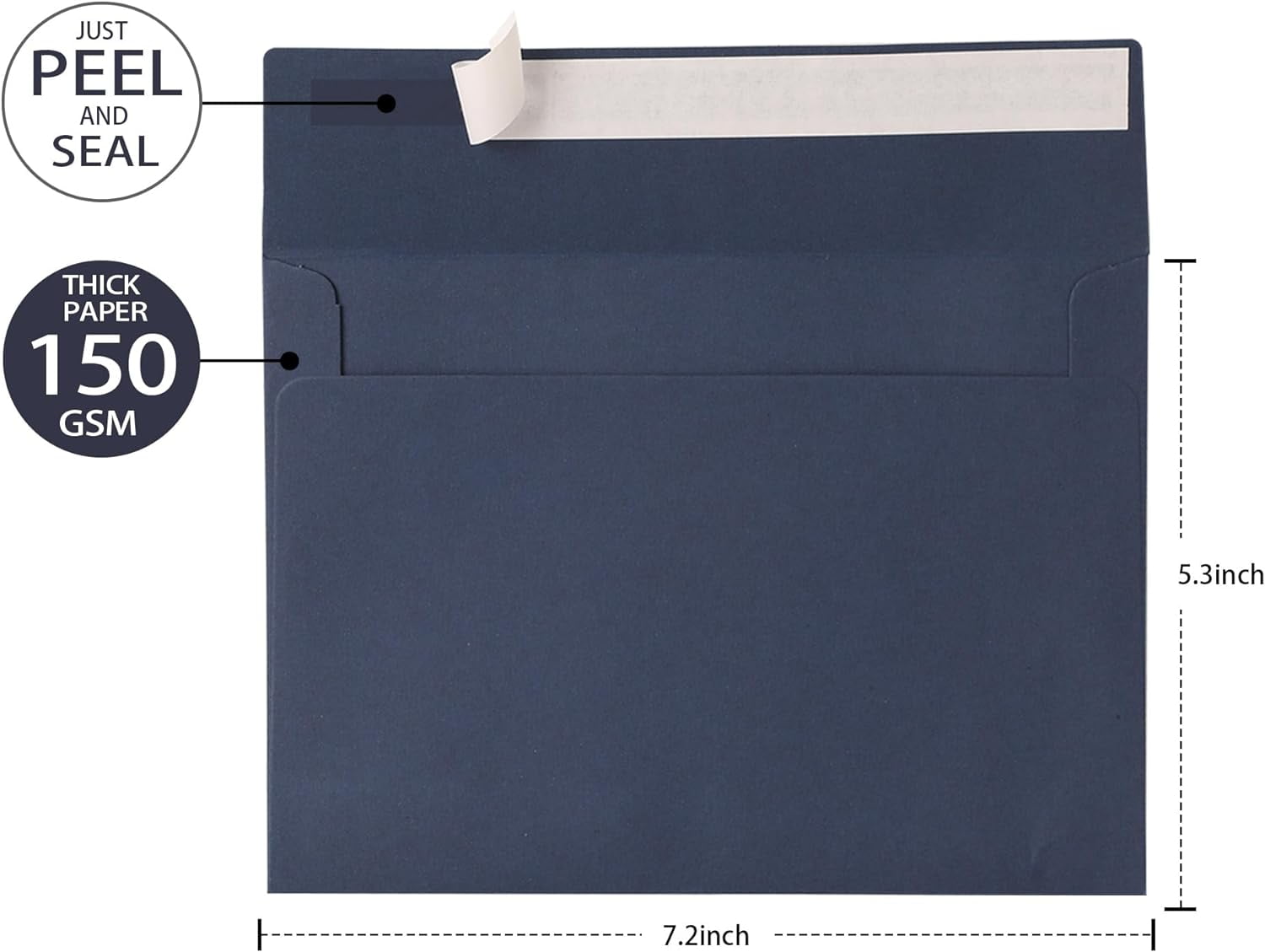 TRAHOO-Blue Envelopes, 50 Pack, 5 x 7 Inch, A7 Envelopes, Card ...