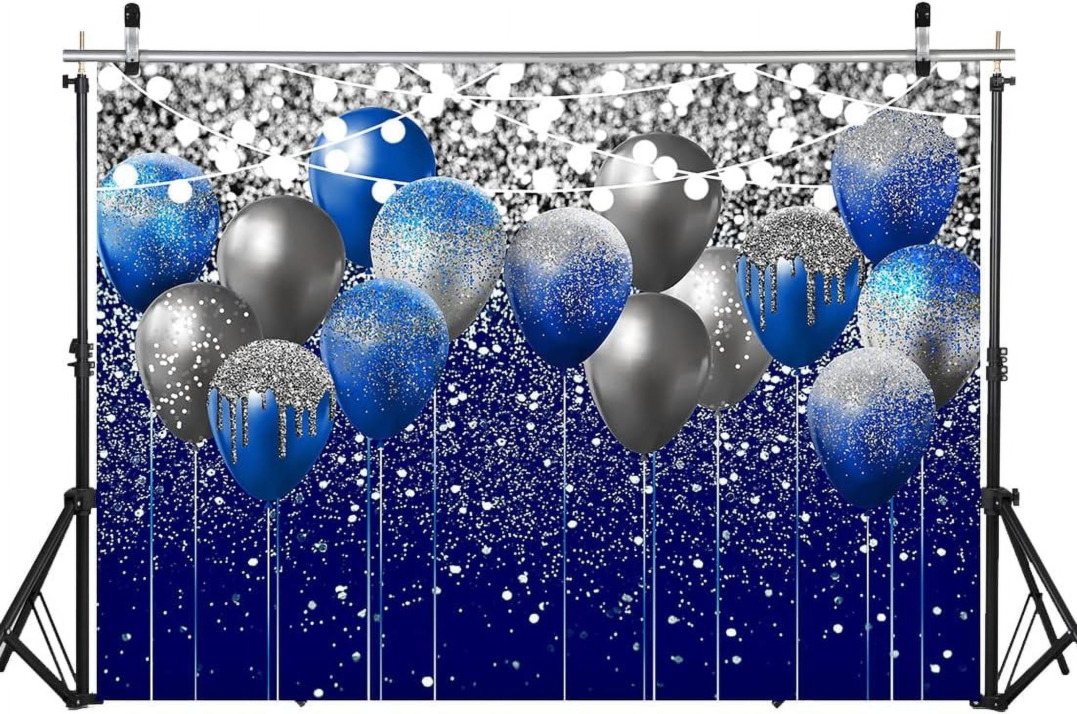 TRAHOO-Blue and Silver Backdrop Royal Blue Backdrop Navy Blue Backdrop ...