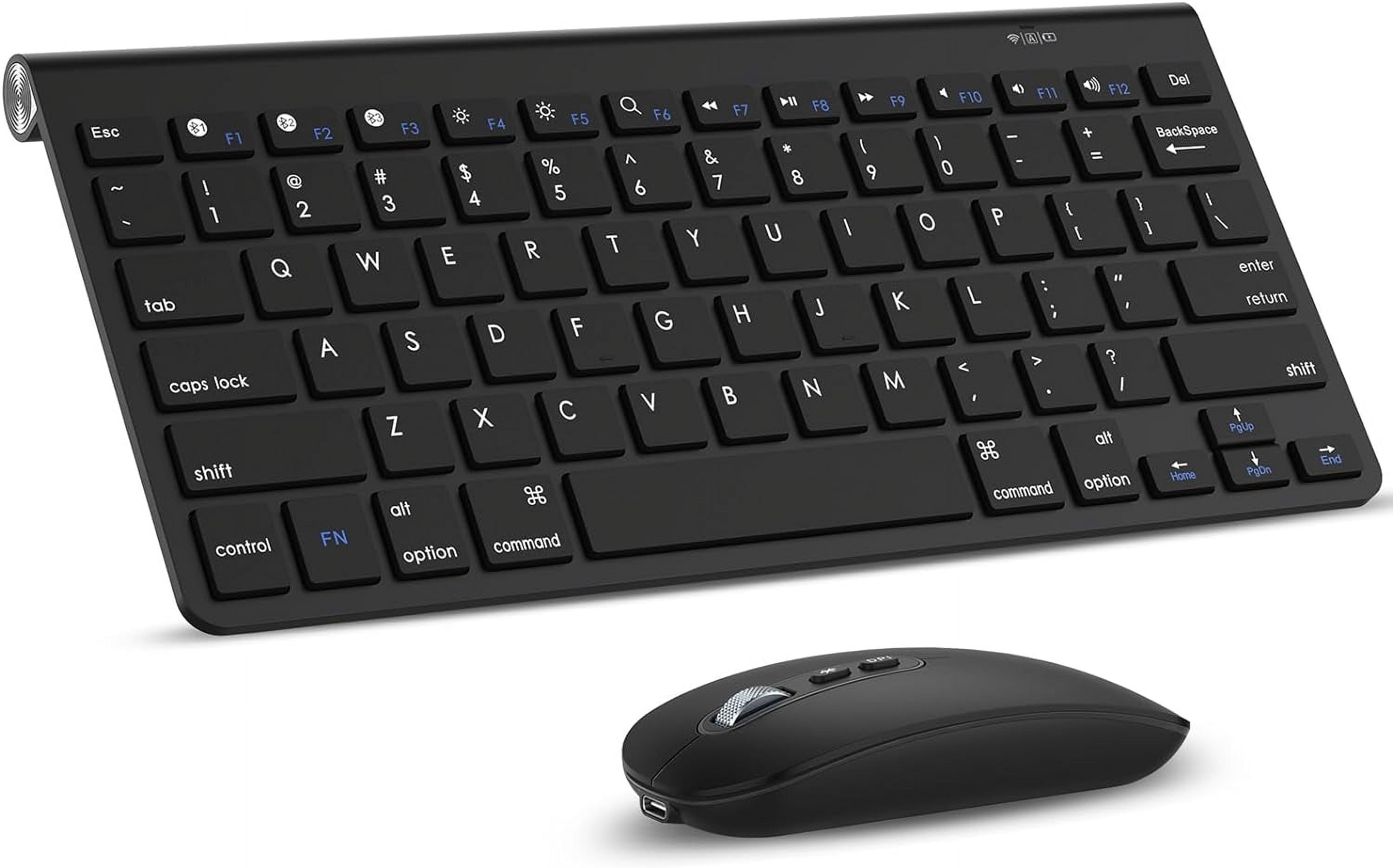 TRAHOO-Bluetooth Keyboard and Mouse, [Type-C Rechargeable Mouse][Silent ...