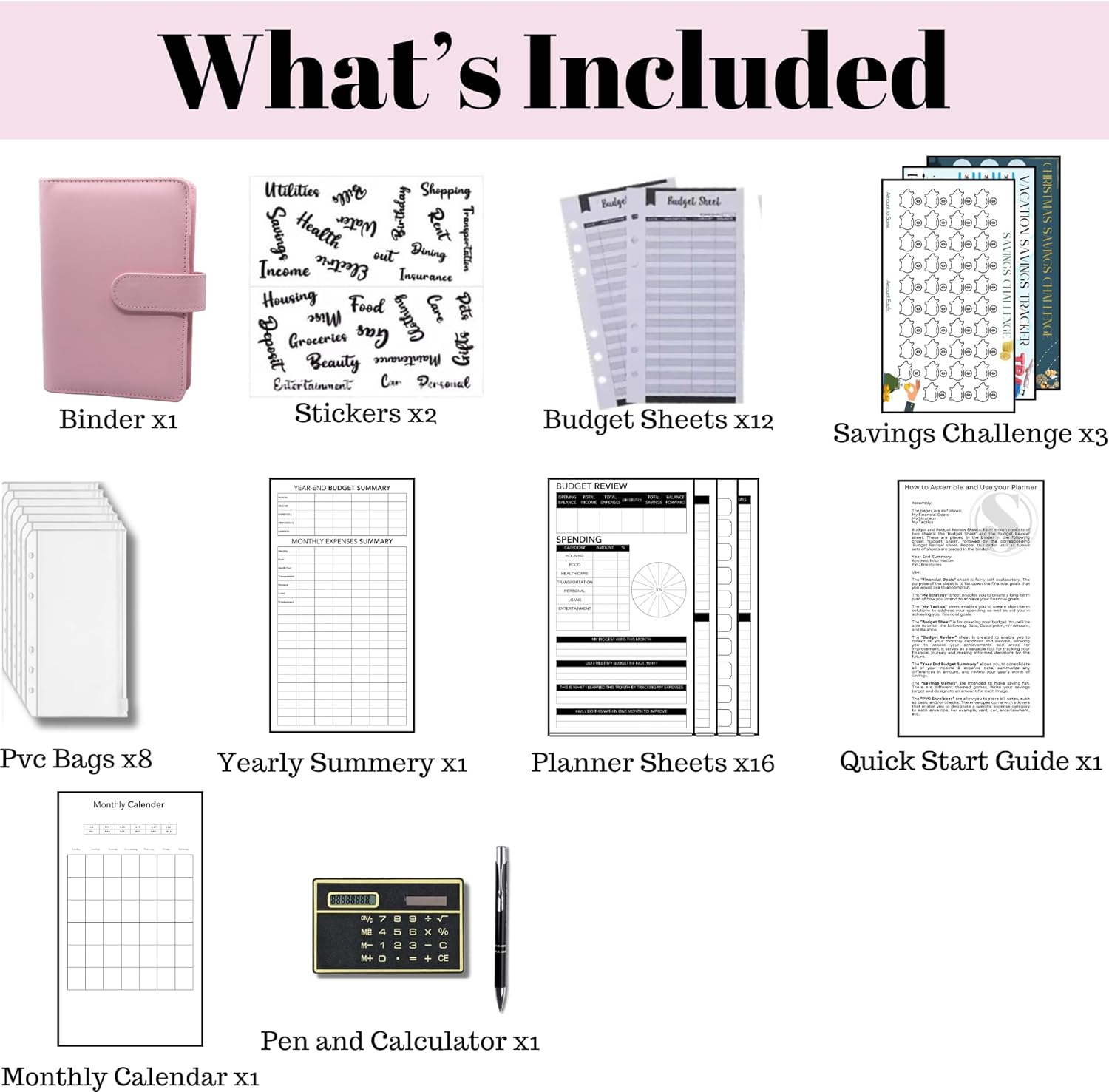 TRAHOO-Budget Binder with Money Saving Challenge, Money Saving Binder ...