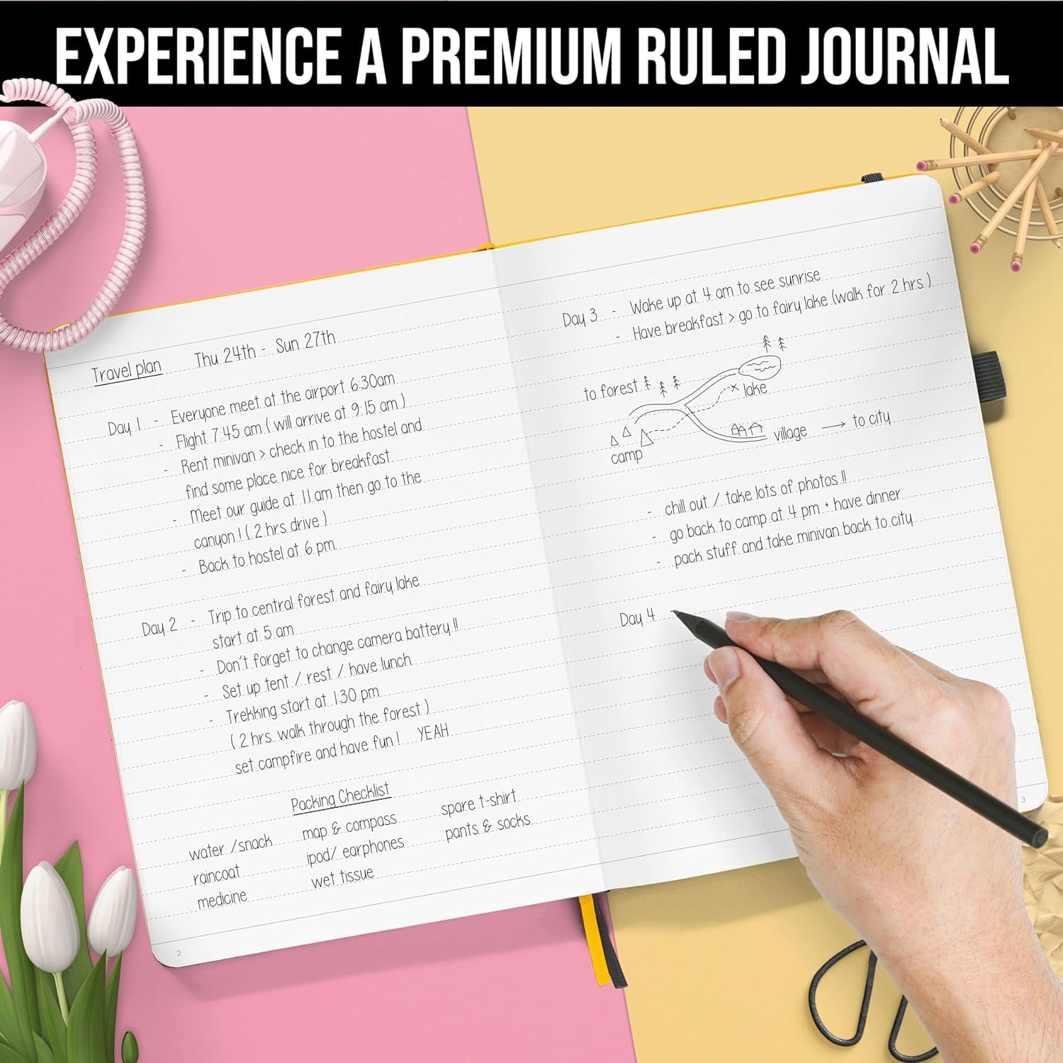 TRAHOO-Bullet Dotted Journal Notebook Vegan Leather Journal | Premium ...