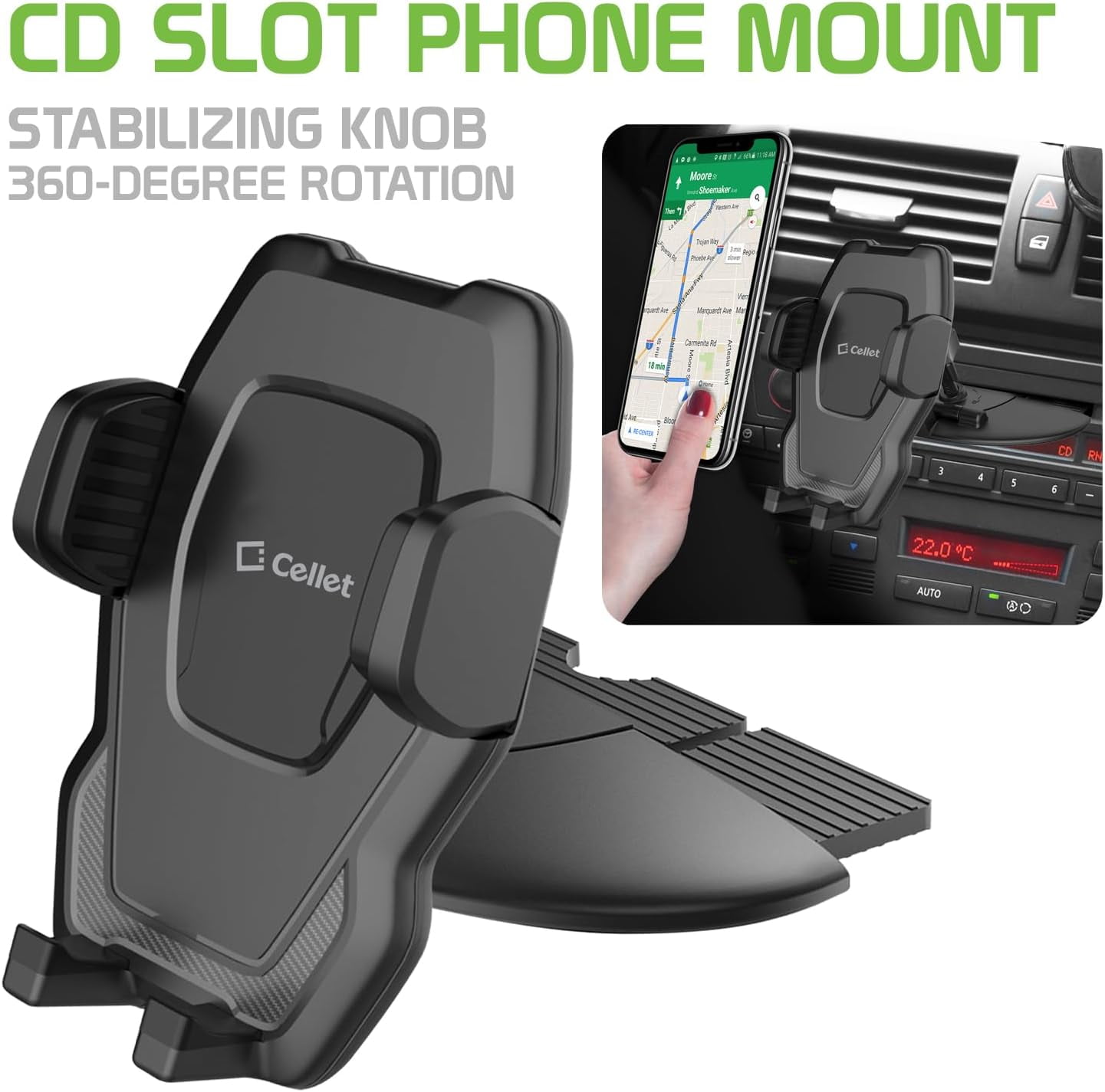 TRAHOO-CD Mount, CD Slot Smart Phone Holder, Cradle Mount with One ...
