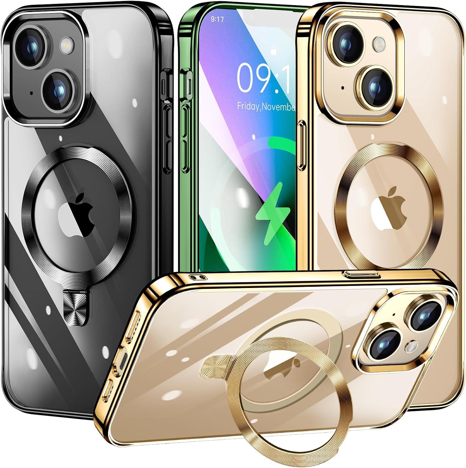 TRAHOO-[CD Ring Compatible with MagSafe Invisible Stand] Magnetic for iPhone 13 Mini Case ...