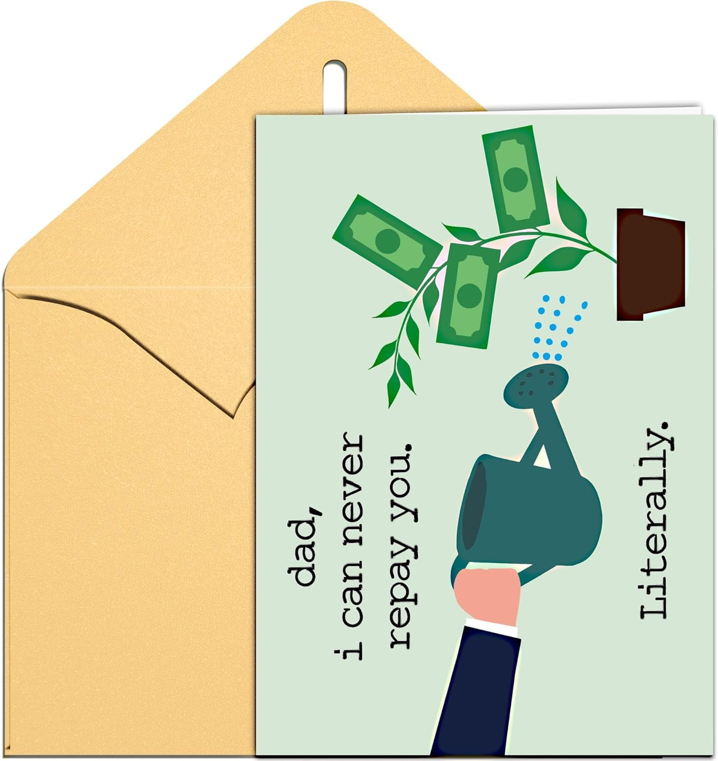 TRAHOO-CHICHONN Funny Fathers Day Card - Dad i Can Never Repay You ...