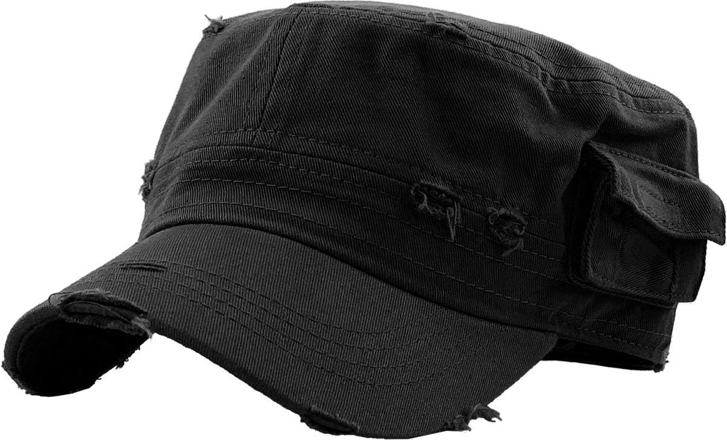 TRAHOO-Cadet Army Cap Basic Everyday Military Style Hat (Now with STASH ...