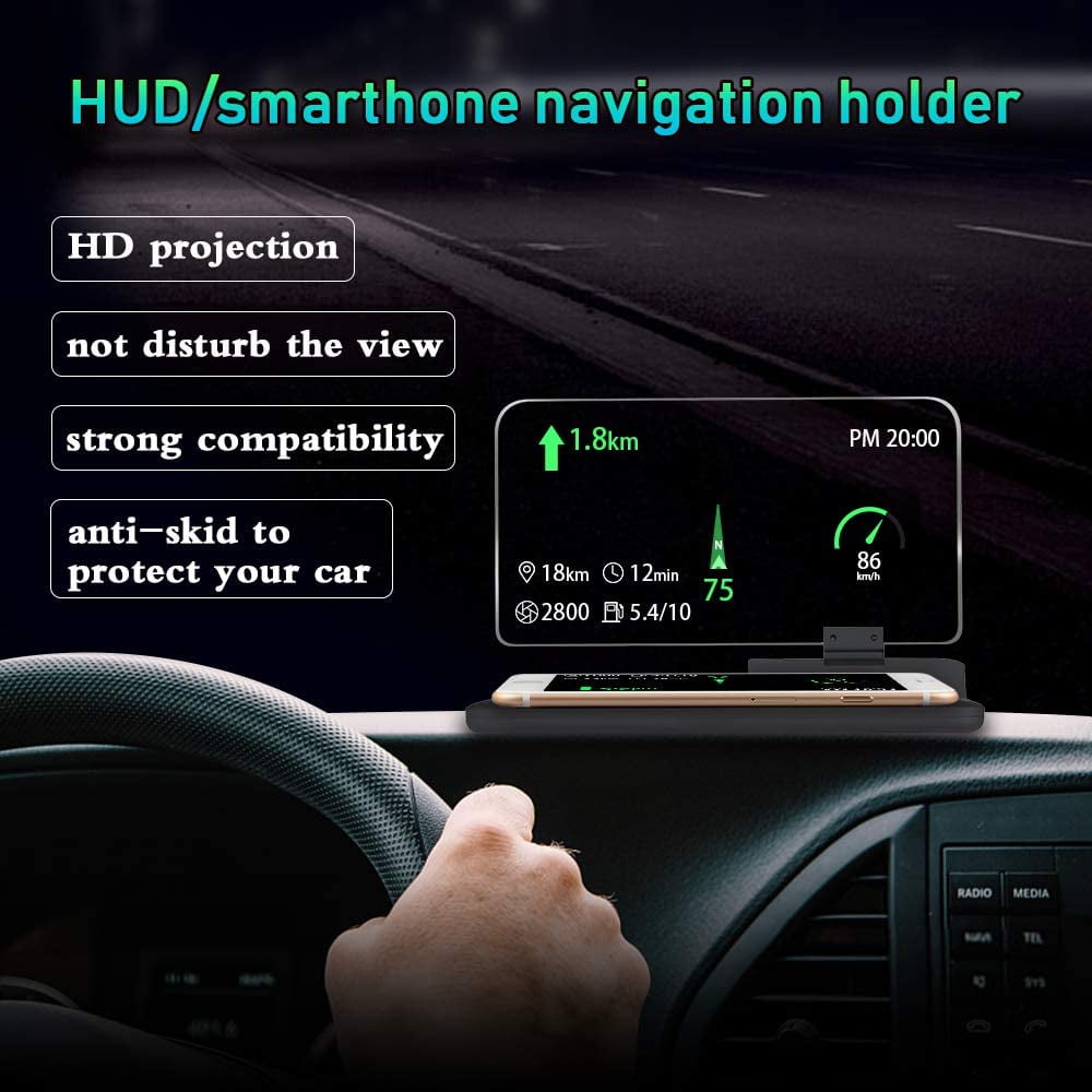 TRAHOO-Car GPS Mobile Head Up Display Holder with HD Image Reflection ...