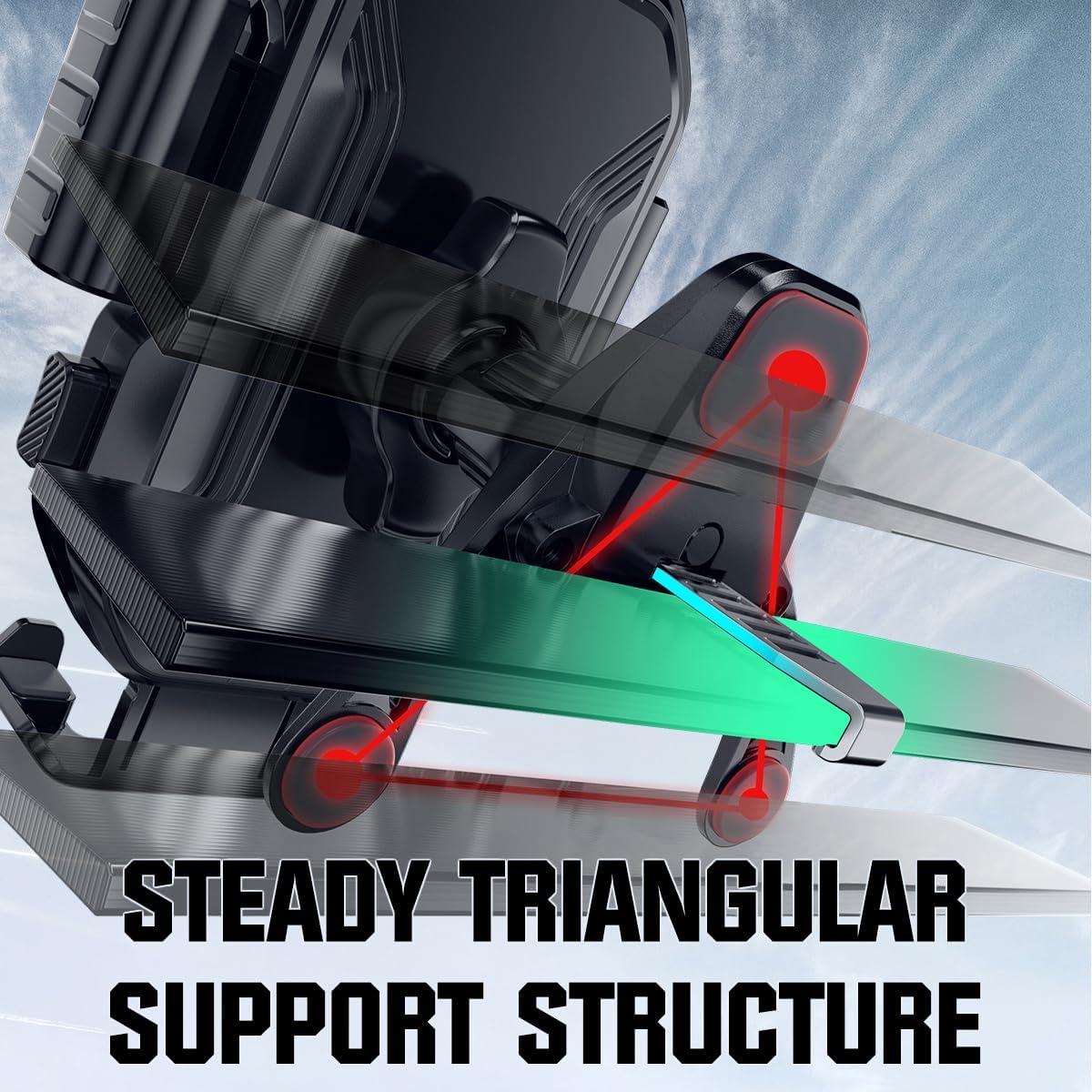 TRAHOO-Car Phone Holder Mount [Air Vent, Dashboard, Windshield 3 in 1] Triangle Clip Base ...