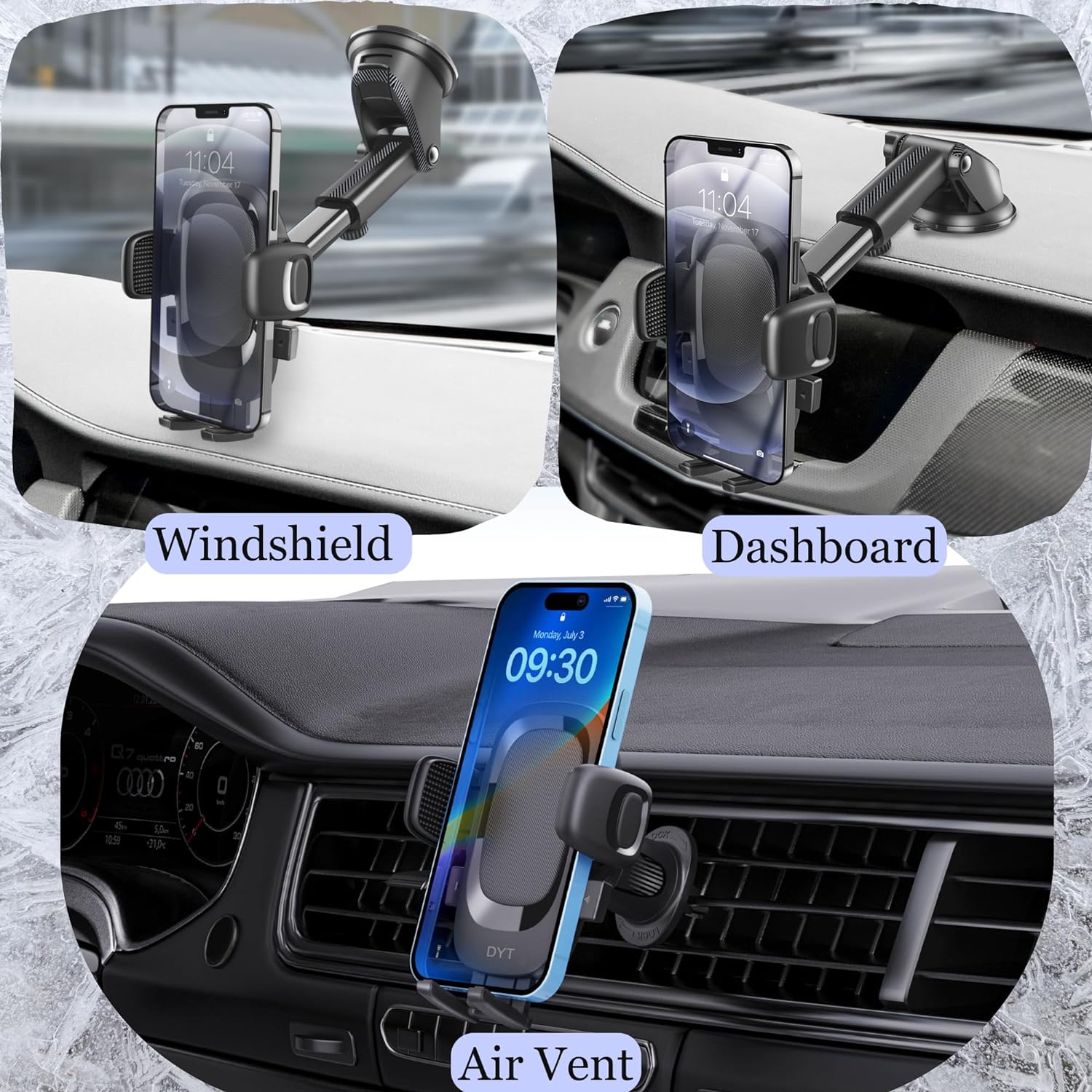 TRAHOO-Car Phone Holder Mount [Upgraded-Bumpy Roads Friendly] Phone Mount for Car Dashboard ...