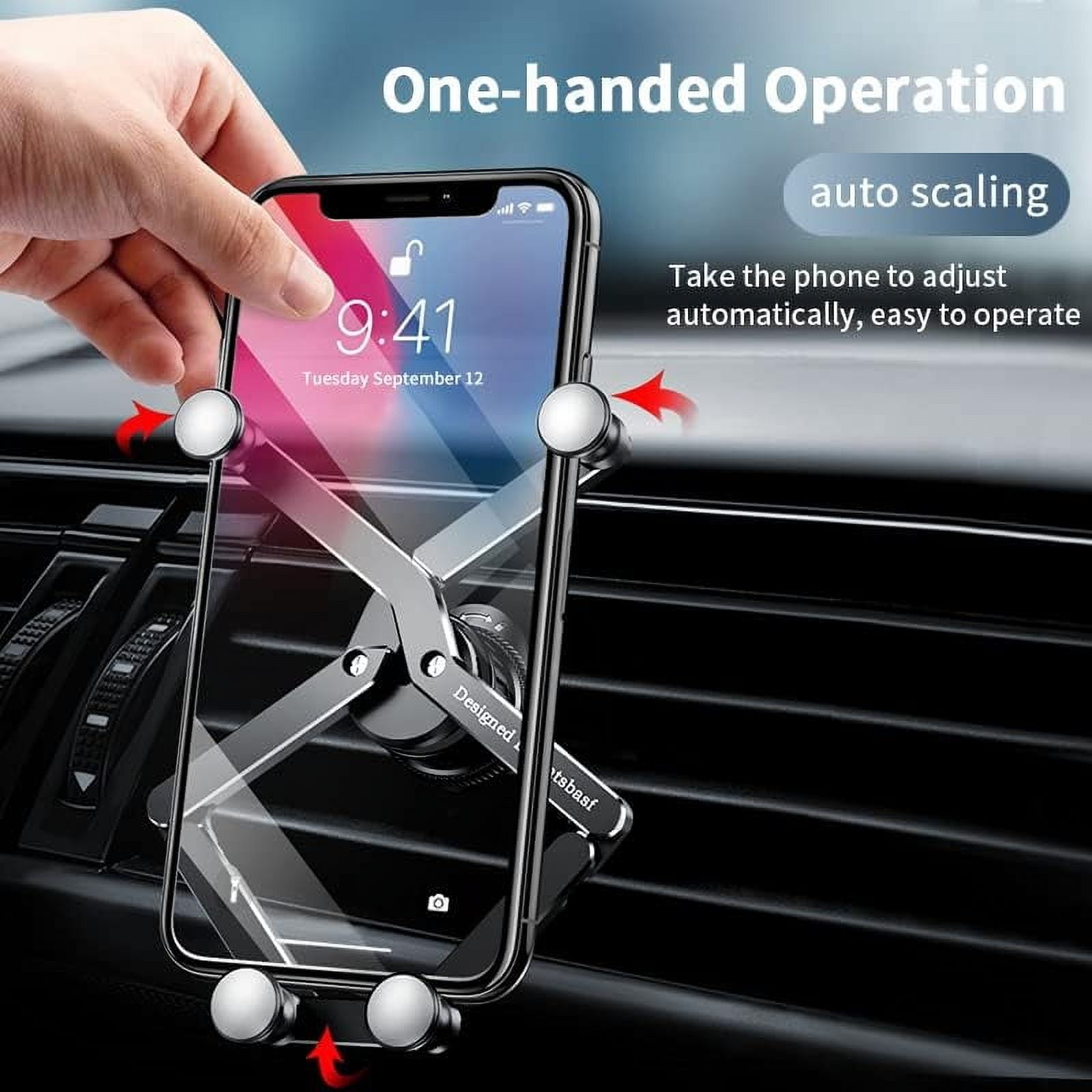 TRAHOO-Car Phone Mount, Hands Free Phone Holder, Gravity Air Vent Car ...