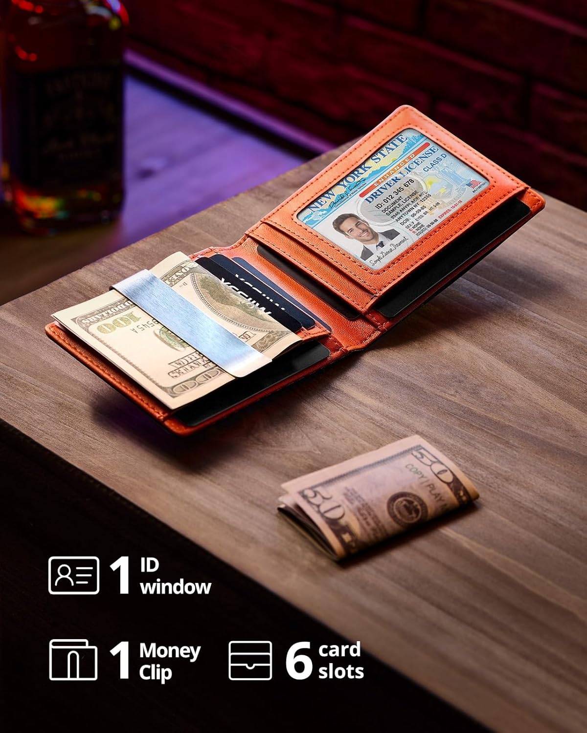 TRAHOO-Carbon Fibre Leather Wallet with Stealth Pocket | Bifold | RFID ...