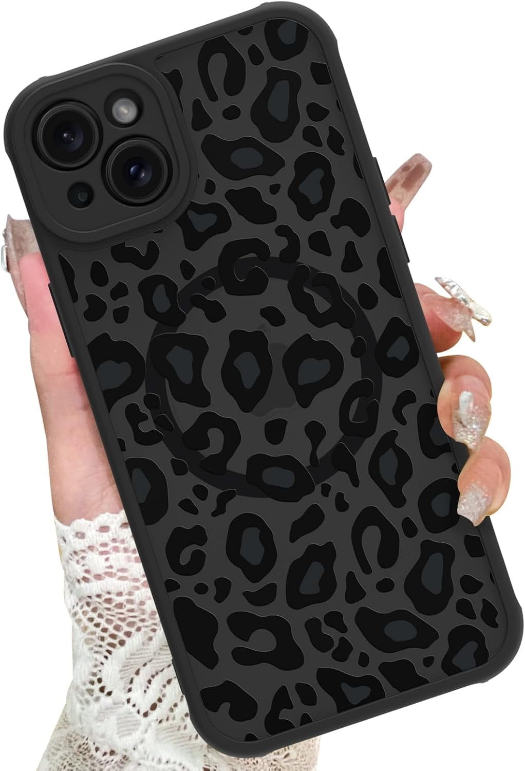 TRAHOO-Case for iPhone 15 Plus Phone Case [Compatible with Magsafe] Leopard Printed Pattern Cute ...