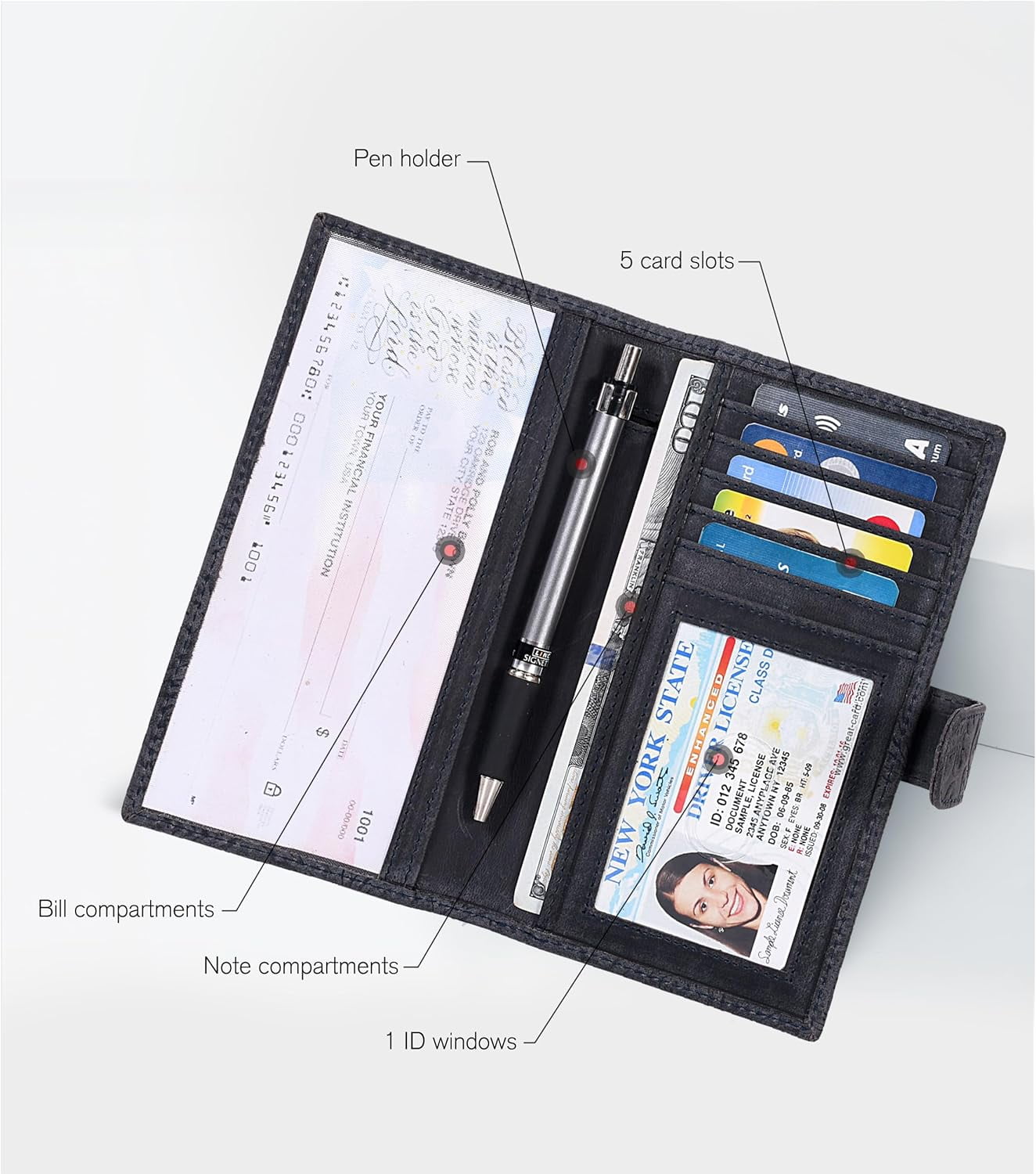 TRAHOO-Checkbook Cover Slim Minimalist For Men with RFID Blocking ...