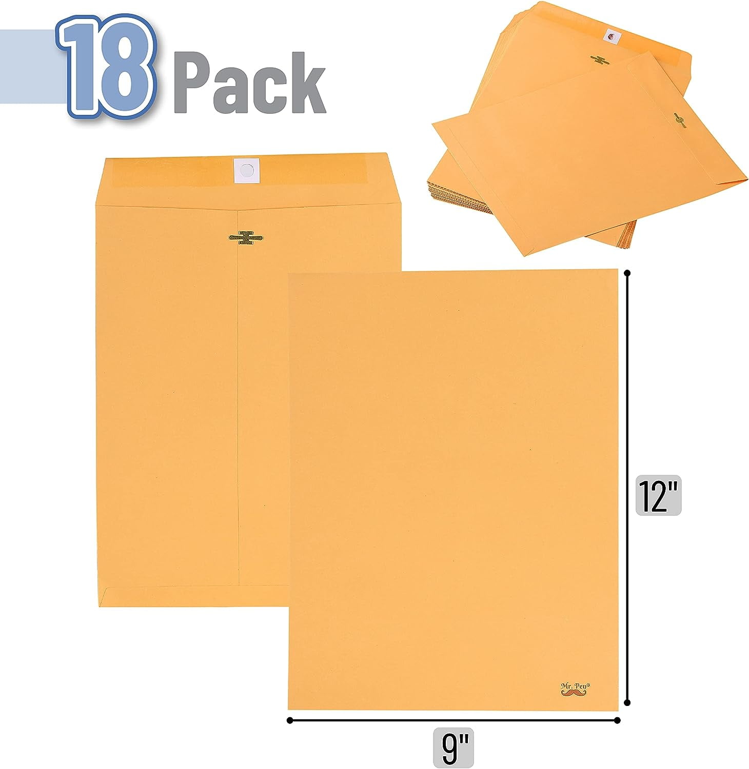 TRAHOO-- Clasp Envelopes,18 Pack, 9x12, Brown Kraft, Letter Size ...