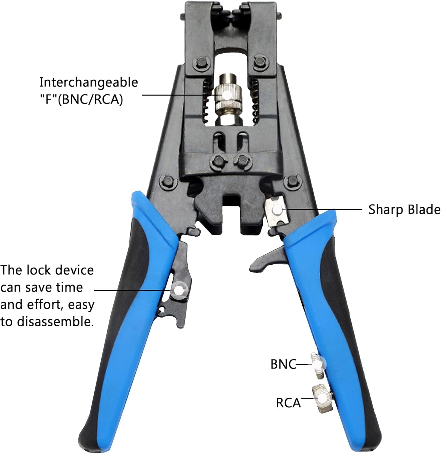 TRAHOO-Coax Cable Crimping Kit Adjustable Tool Set Coaxial Cable ...