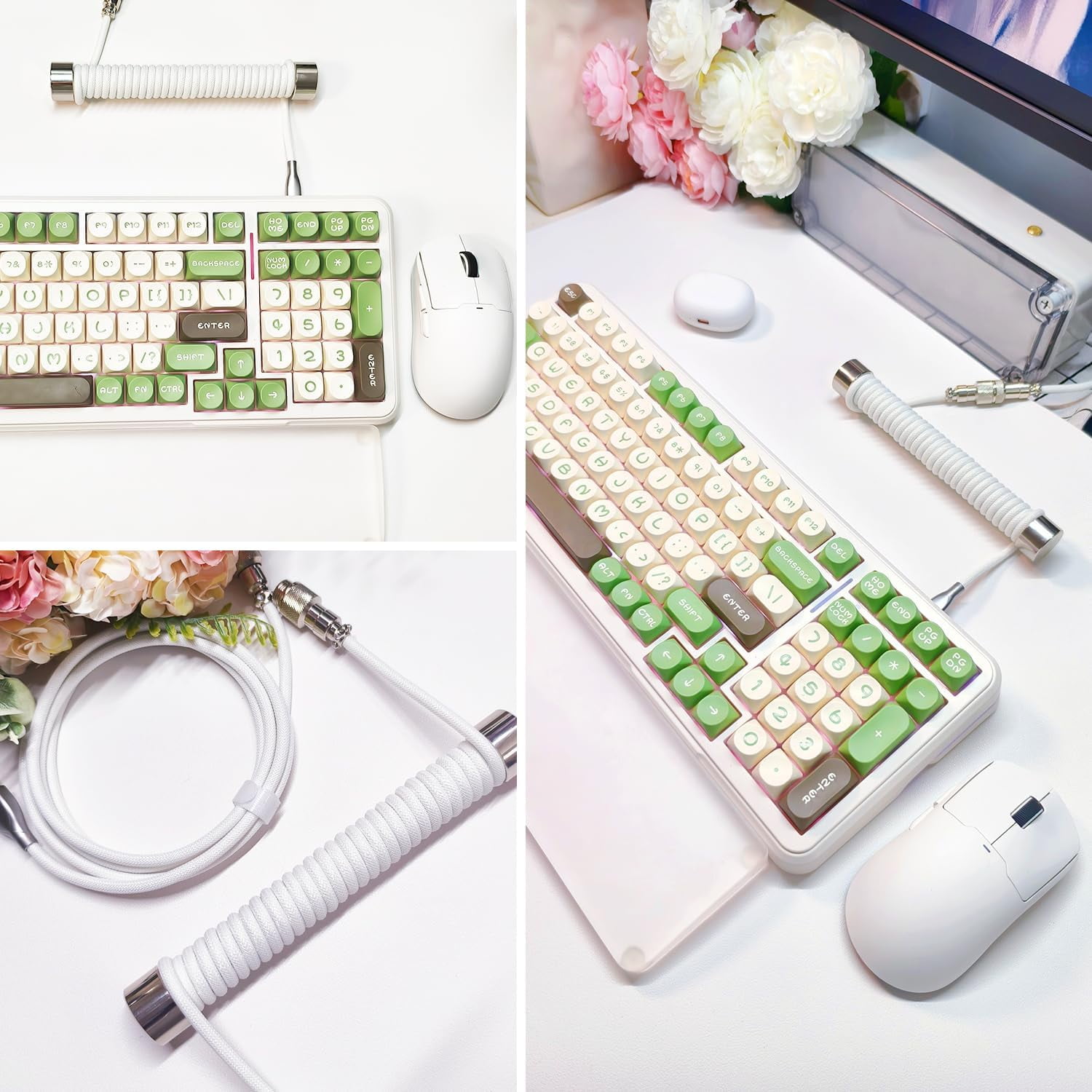 TRAHOO-Coiled Keyboard Cable, Pro Custom Coiled USB C Cable for Gaming ...