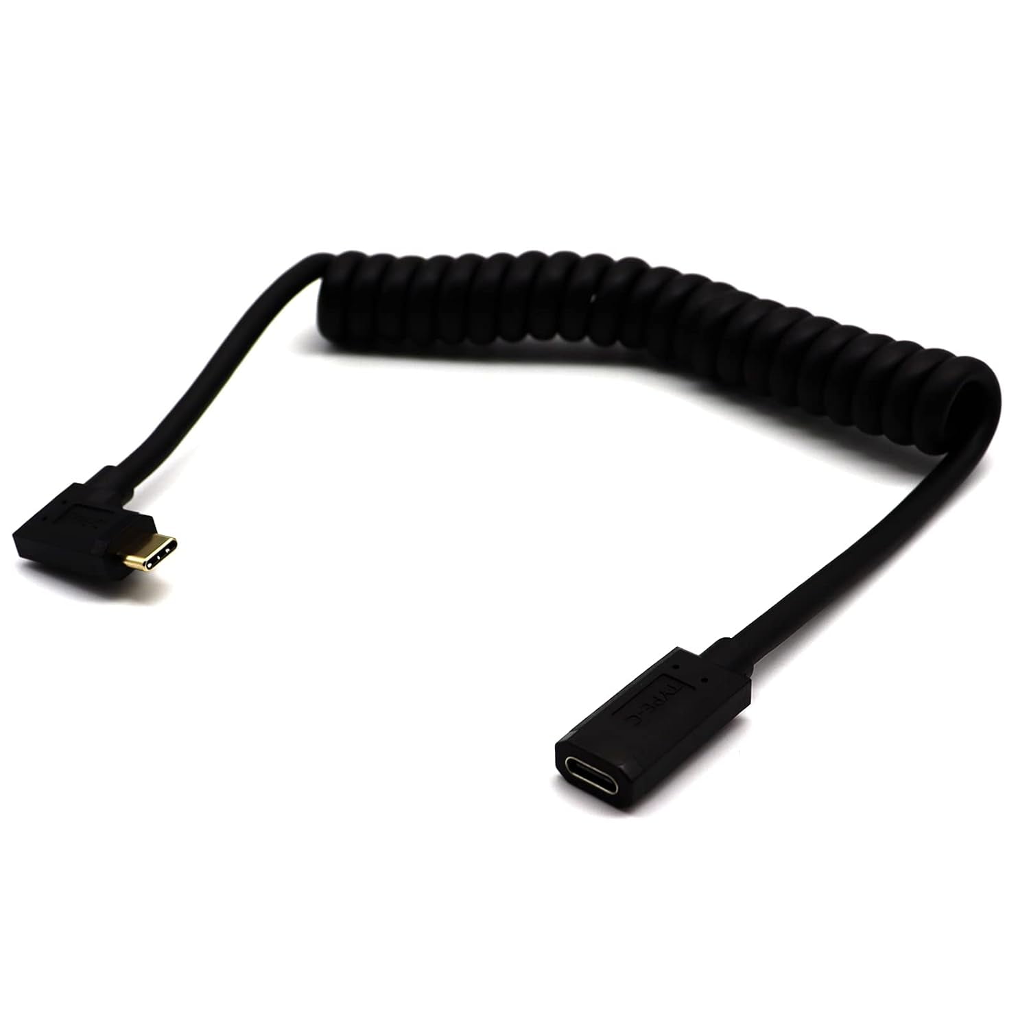 TRAHOO-Coiled USB C to USB C Cable, Spring TYPE C Female to TYPE C Male ...