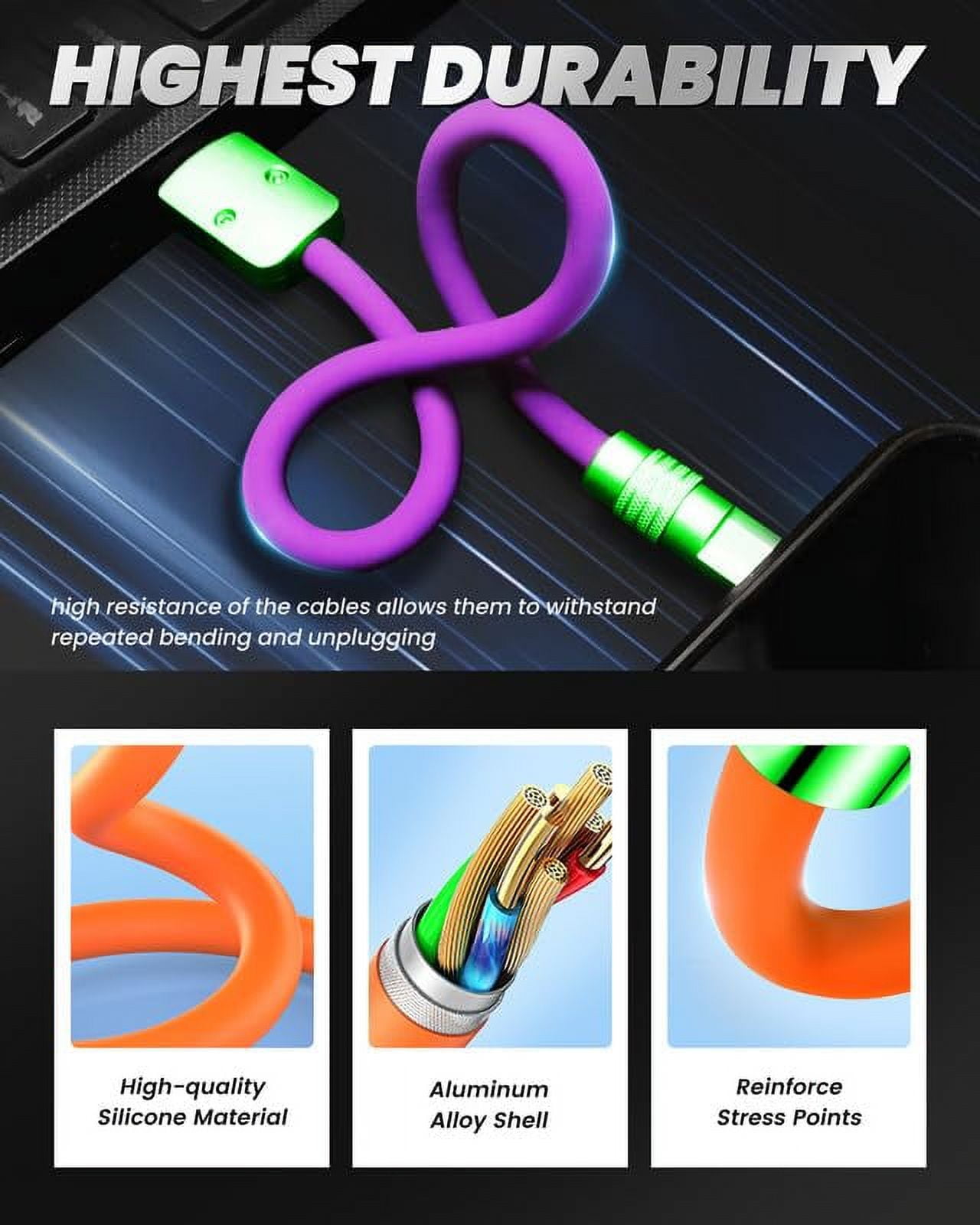 TRAHOO-Color Block Chubby - Power Bank Friendly Cable Short Fast ...