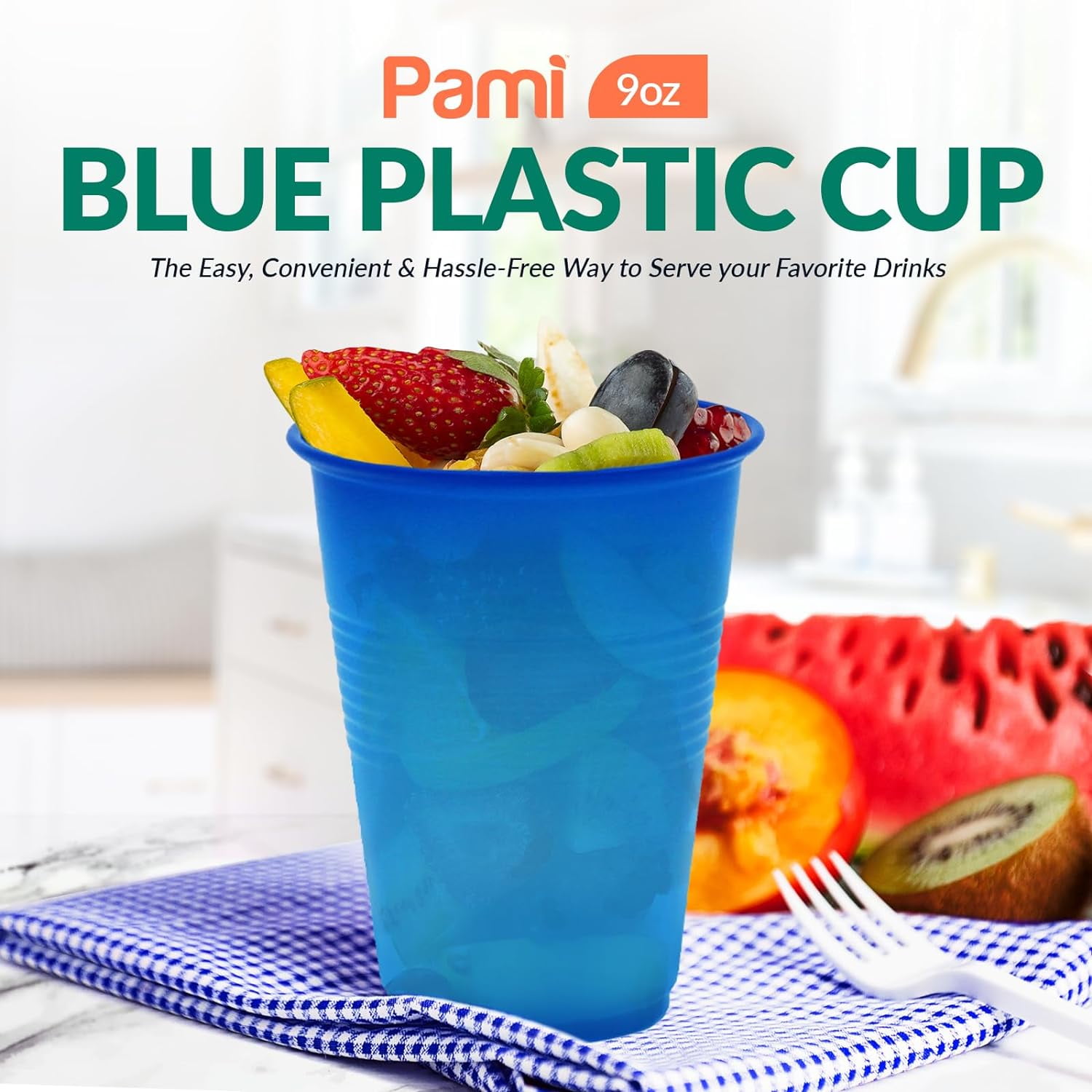 TRAHOO-Colorful 9oz Plastic Party Cups [Pack of 80]- Disposable ...