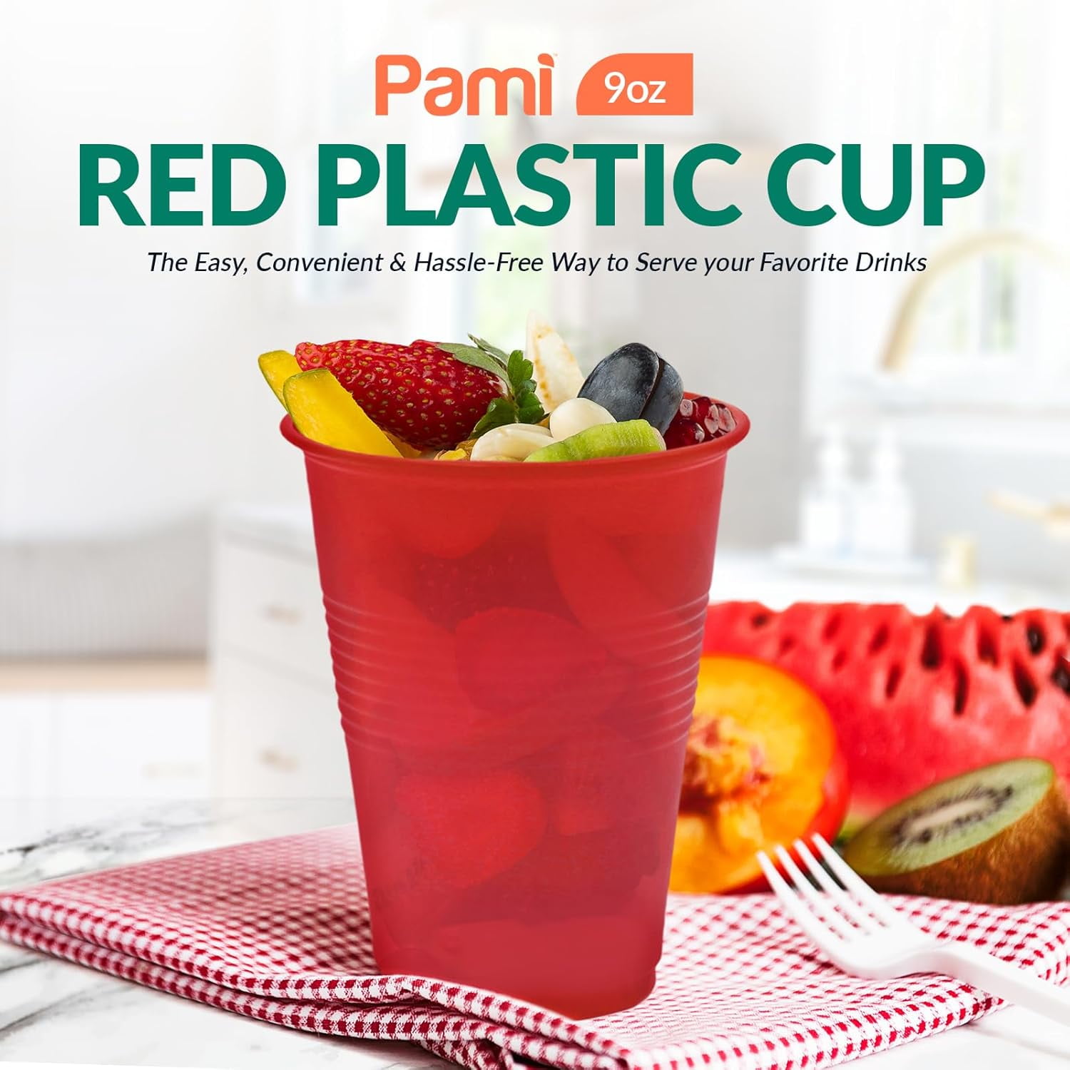 TRAHOO-Colorful 9oz Plastic Party Cups [Pack of 80]- Disposable ...