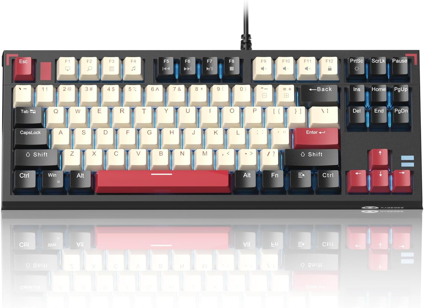 TRAHOO-Compact 75% Mechanical Gaming Keyboard with Blue Switches, Ice ...